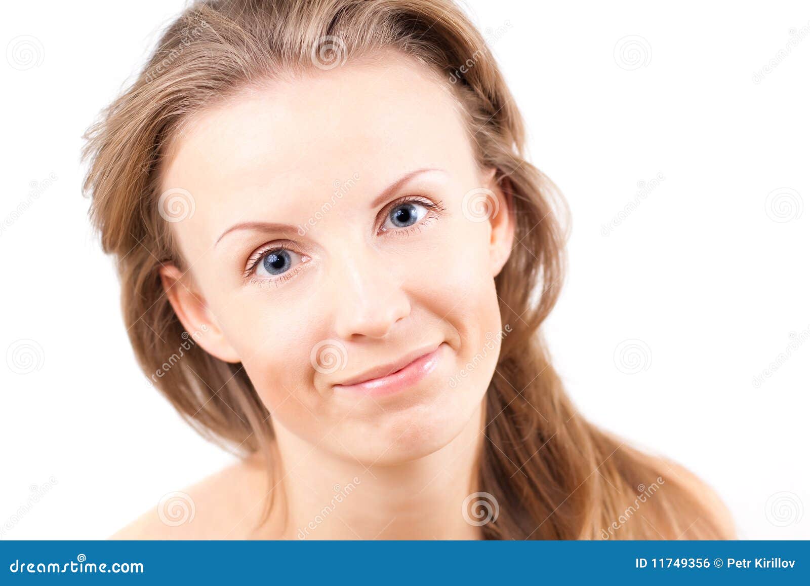 Smiling Young Woman with Blue Eyes Stock Photo - Image of beauty, face ...