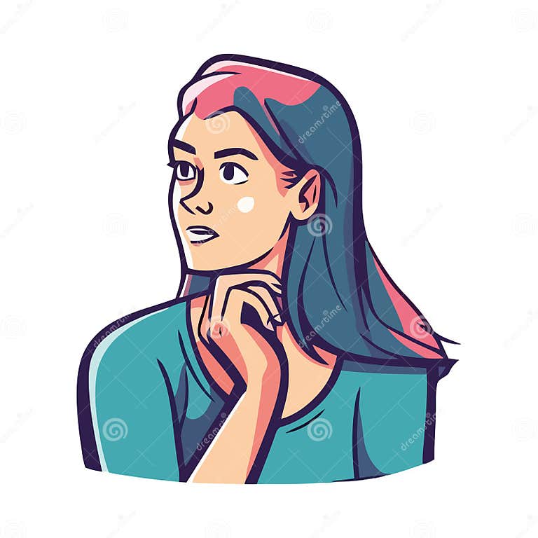 Smiling Young Woman In Dress Vector Illustration Stock Vector Illustration Of Ethnicity Long