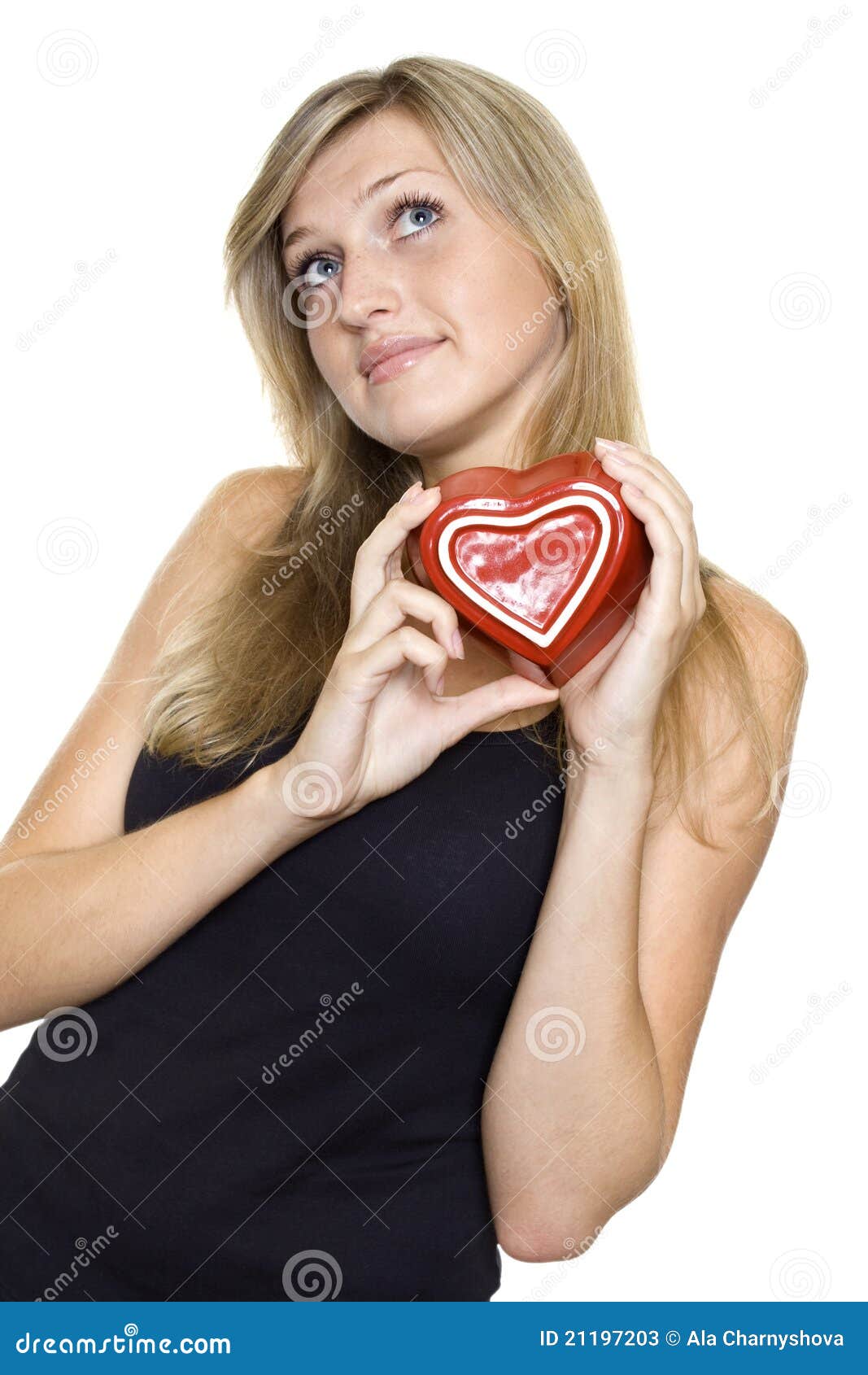 Smiling Young Woman Holding a Heart Stock Image - Image of adult ...