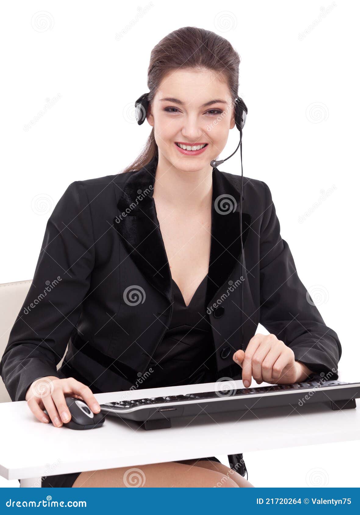Smiling Young Woman - Operator Stock Photo - Image of receptionist ...