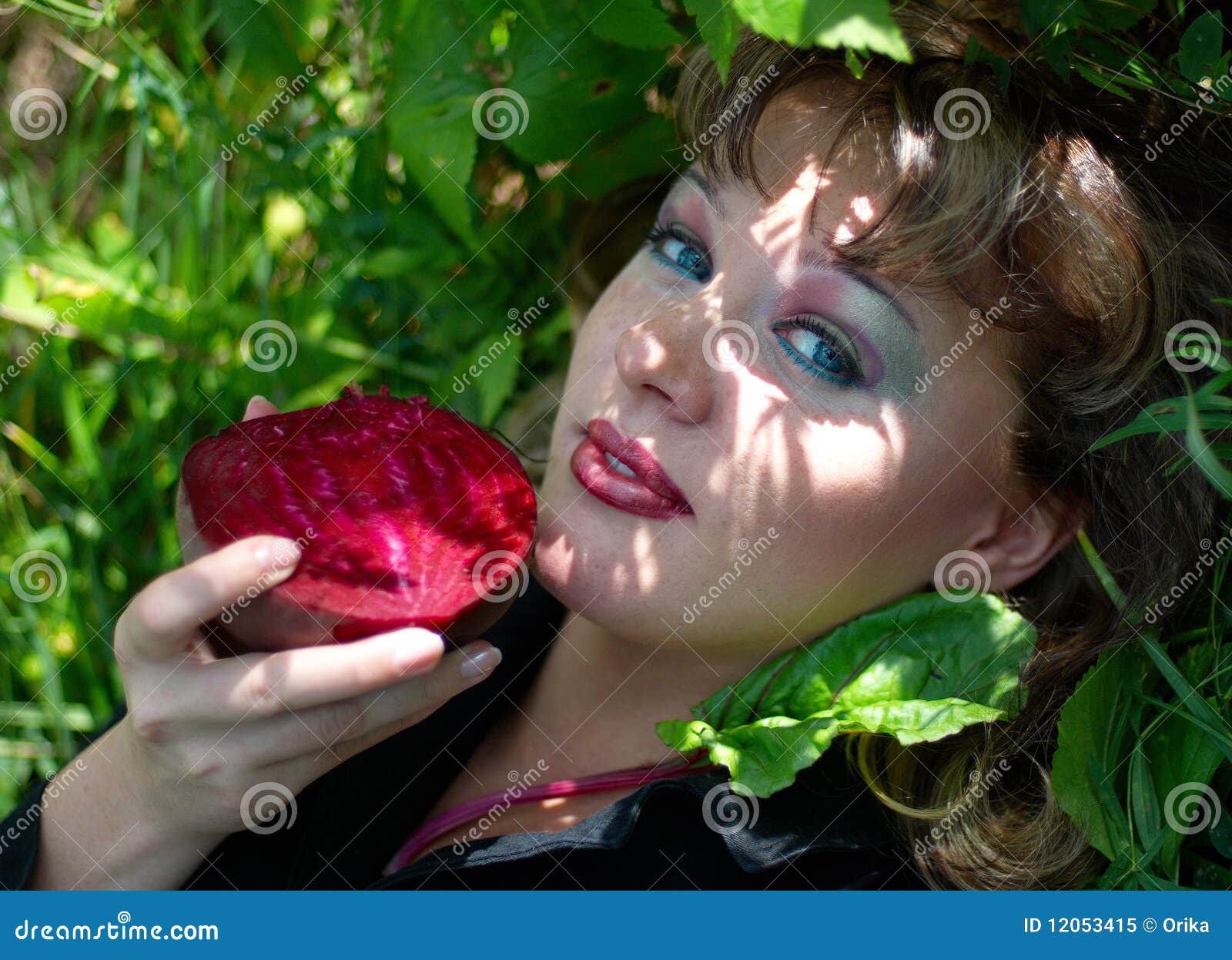 Smiling Young Woman with the Red Beets Stock Image - Image of caucasian ...