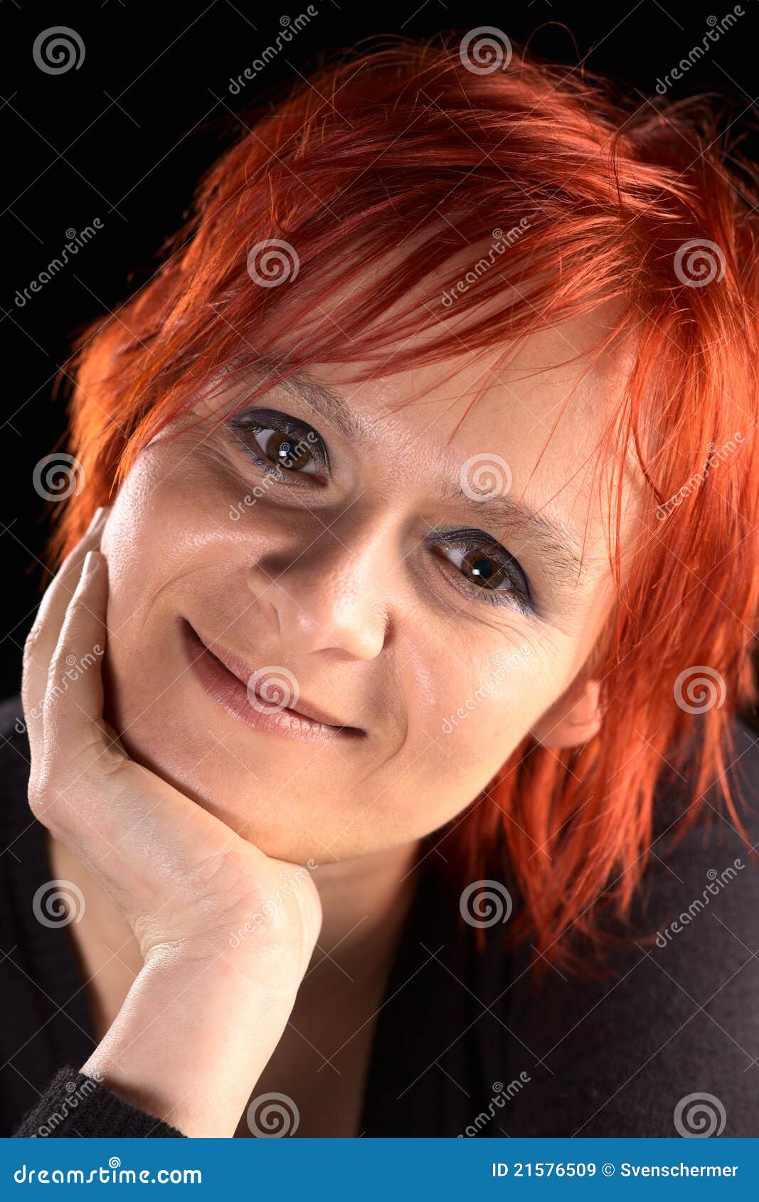 Smiling Young Woman with Red Hair Stock Image - Image of smile, hair ...