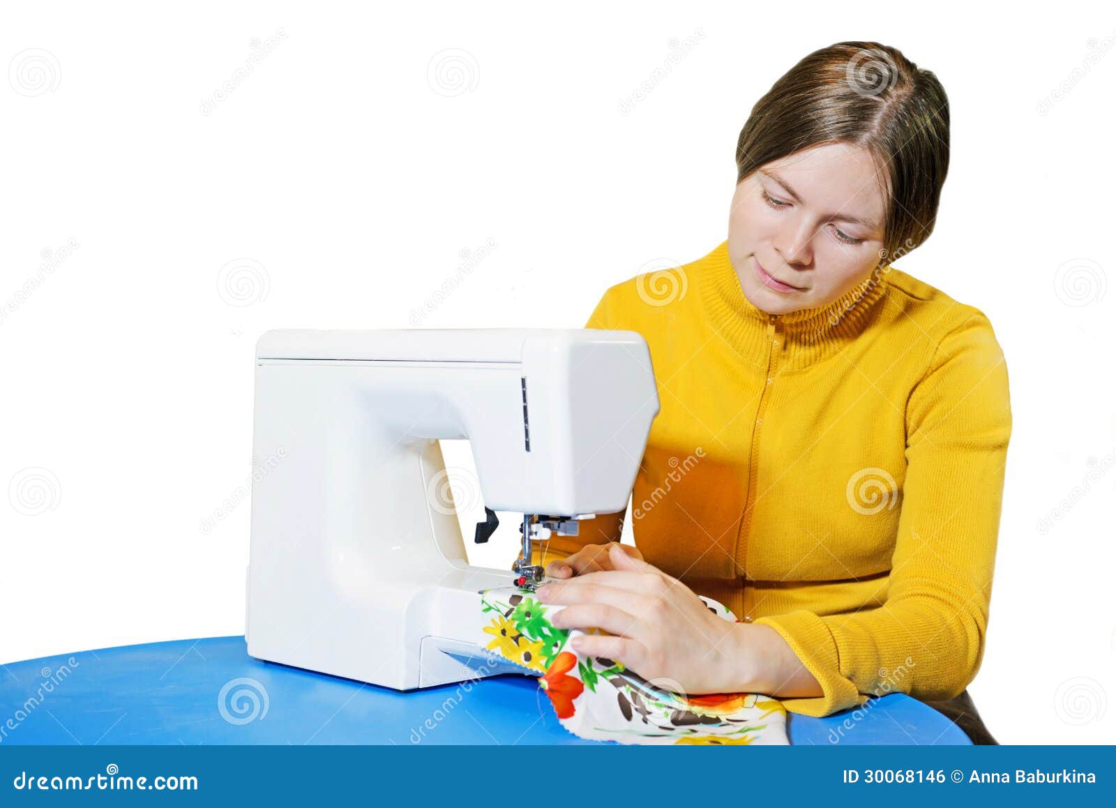 Woman Using a Sewing Machine Stock Photo - Image of silk, accuracy ...