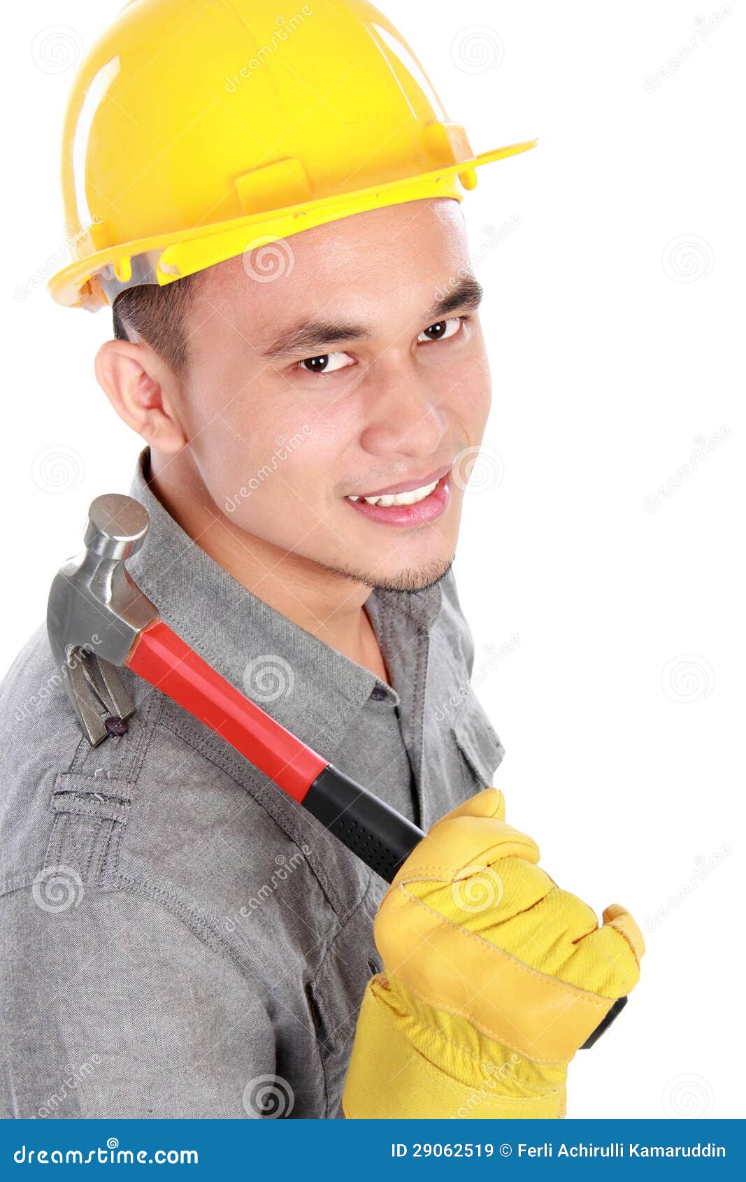 Smiling young worker stock image. Image of contractor - 29062519