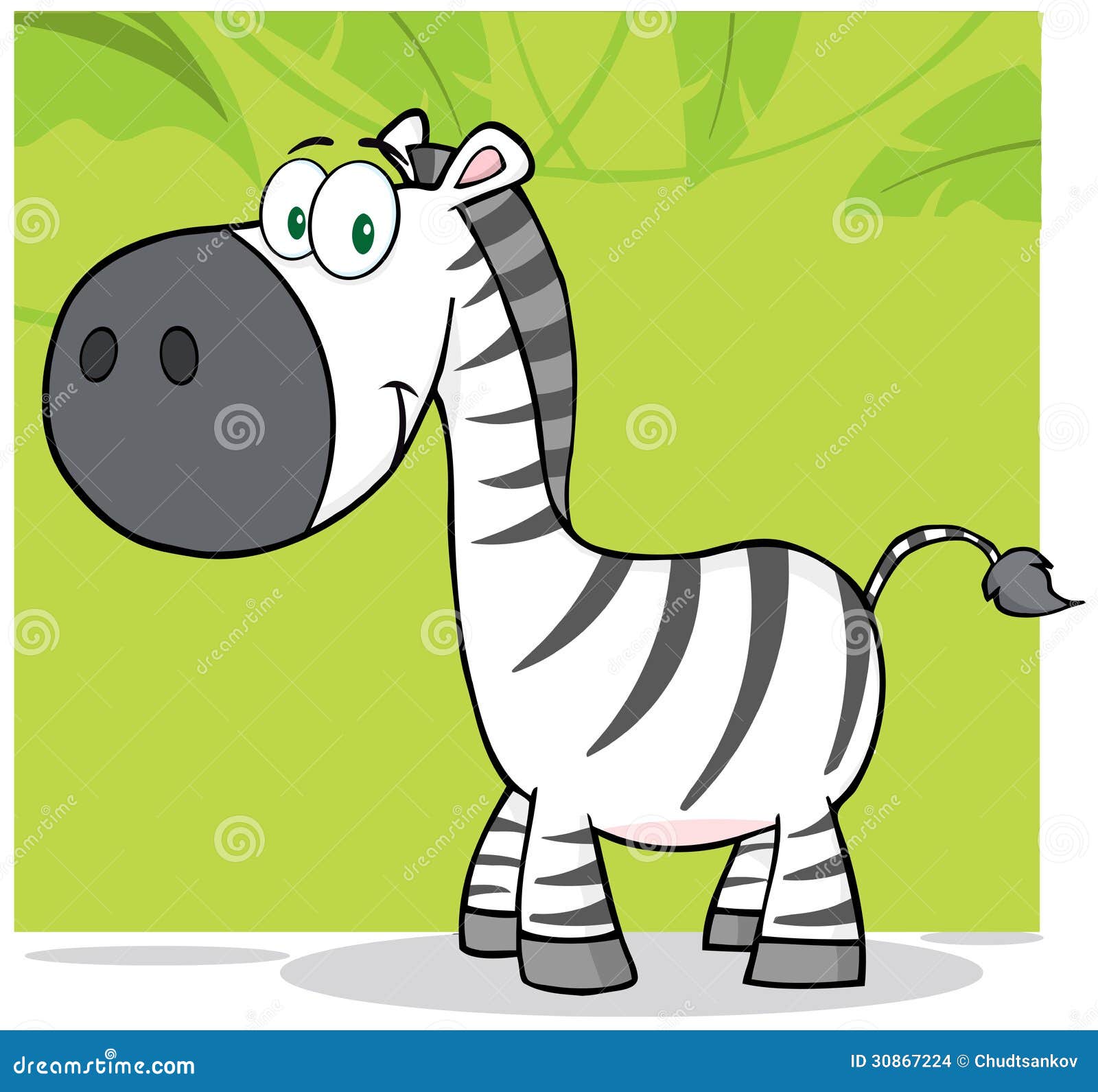 Smiling Zebra Cartoon Character With Background Stock Vector - Image ...