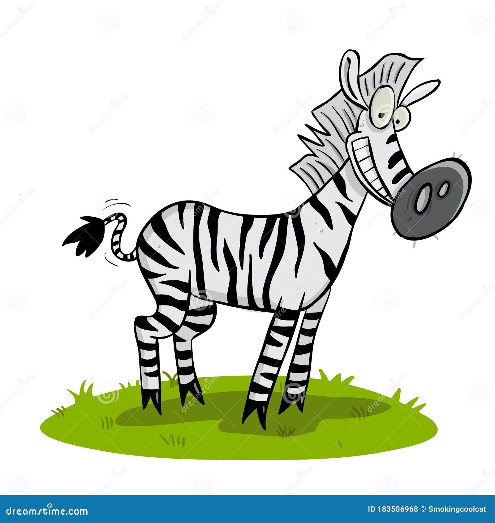 Smiling Zebra Cartoon Character With Background Vector Illustration ...