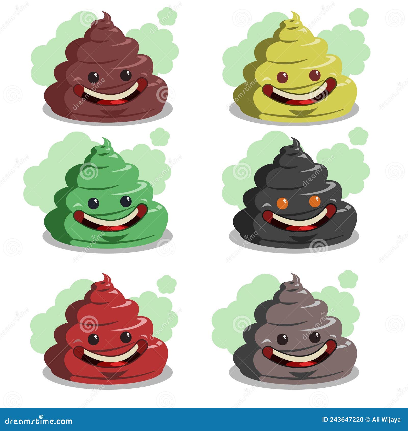 Poop Monster Cartoon Character With A Grotesque Melting Face ...