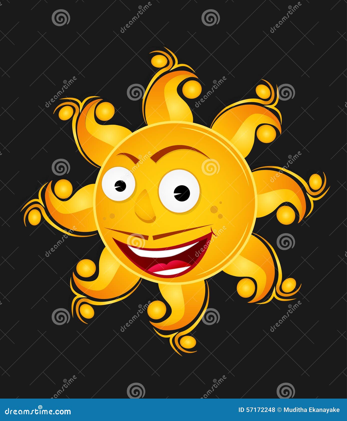 Smilling sun with mustache stock vector. Illustration of shine - 57172248