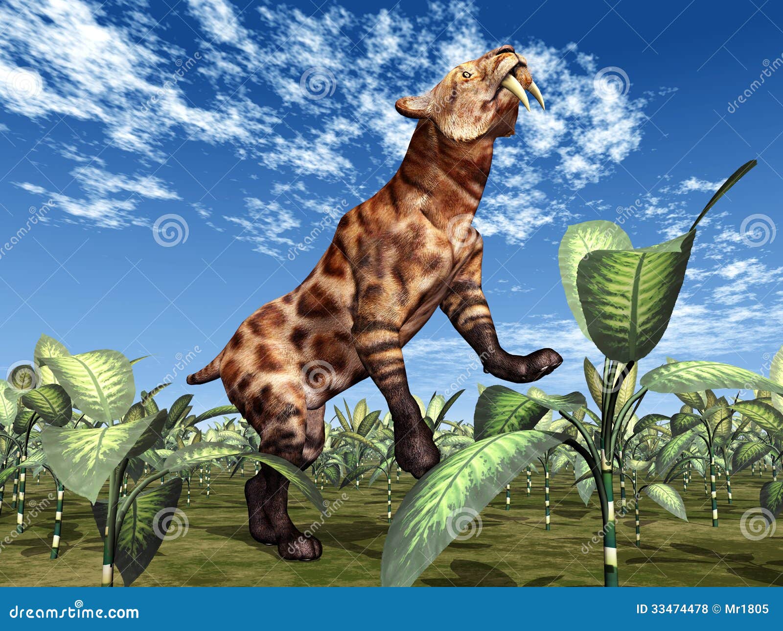 Smilodon stock illustrationer. Illustration av sabel - 33474478