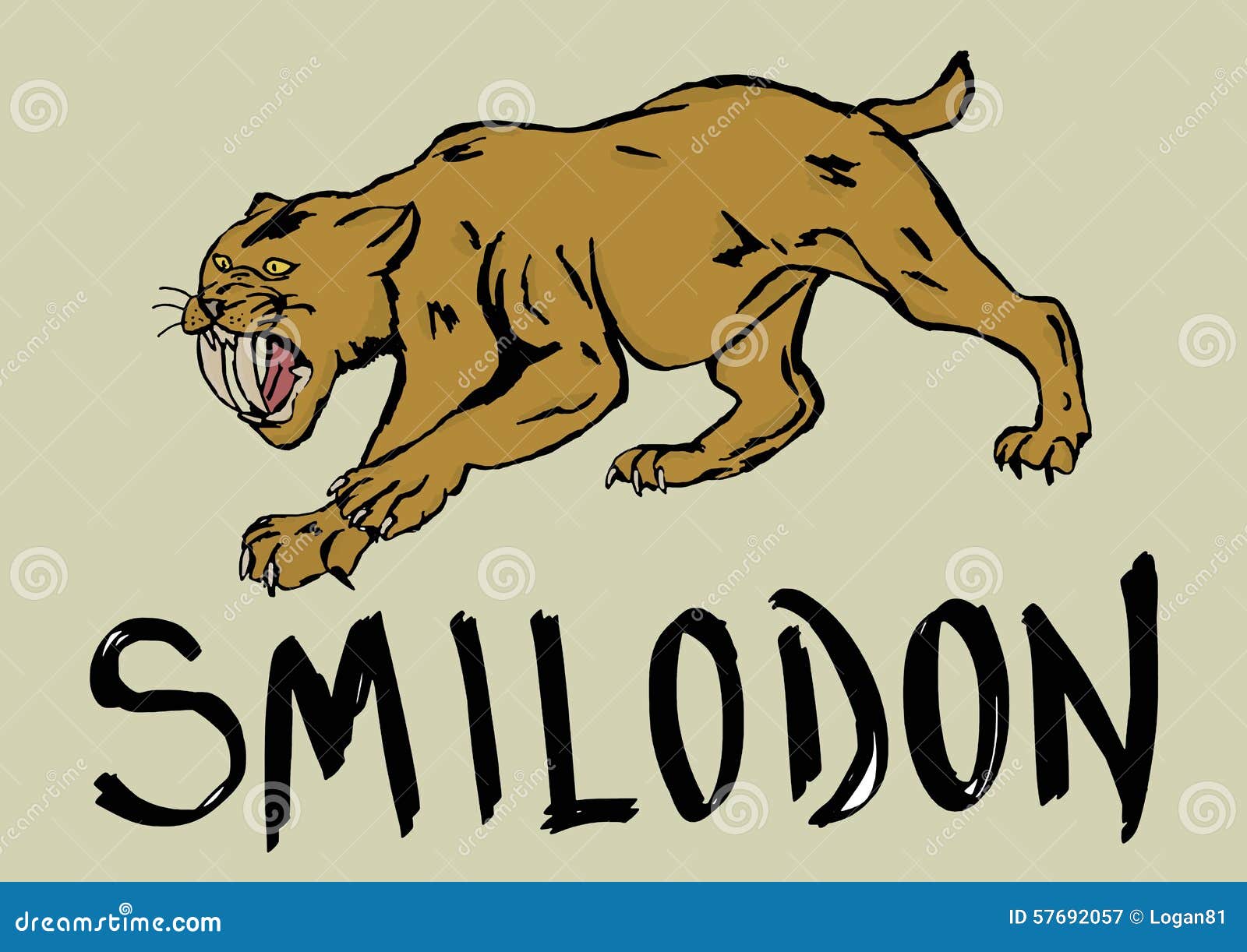 Smilodon Icon Vector Isolated On White Background, Smilodon Sign ...