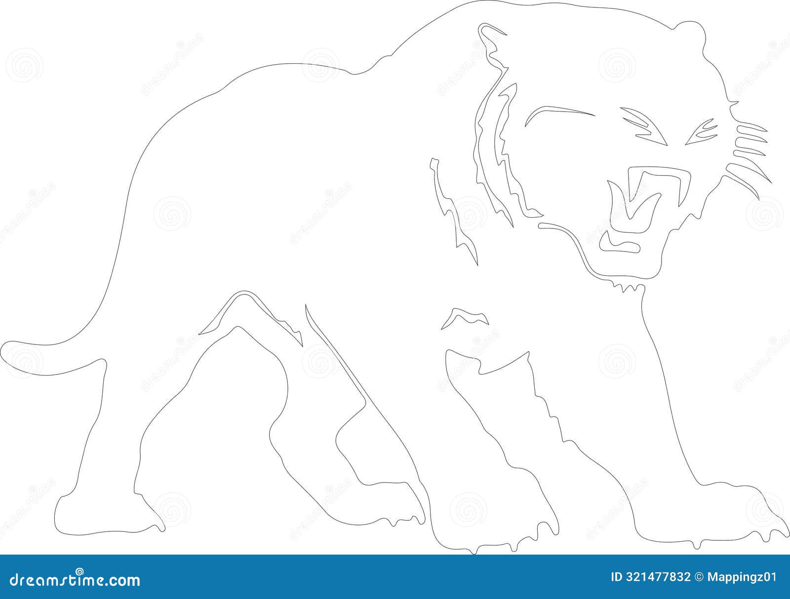 Smilodon Outline Silhouette Generative Ai Vector Illustration ...