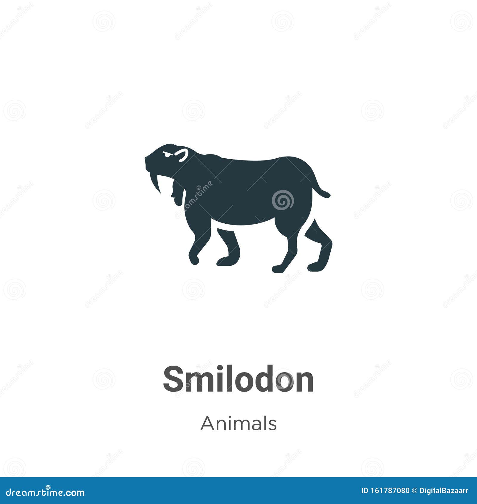 Smilodon Icon Vector Isolated On White Background, Smilodon Sign ...