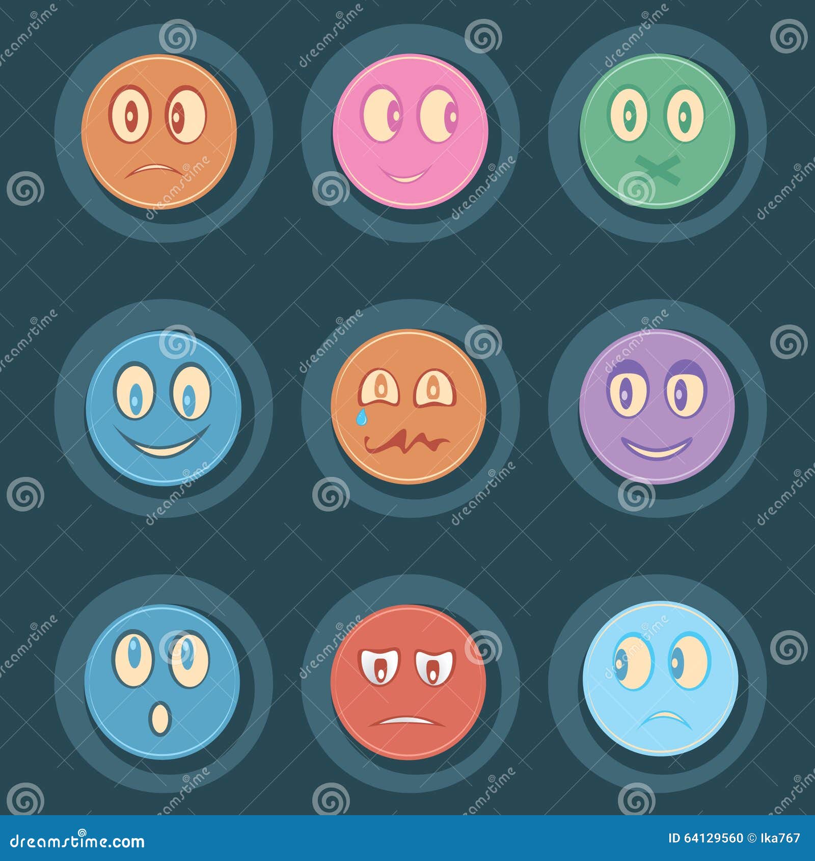 Smily icon set stock illustration. Illustration of group - 64129560