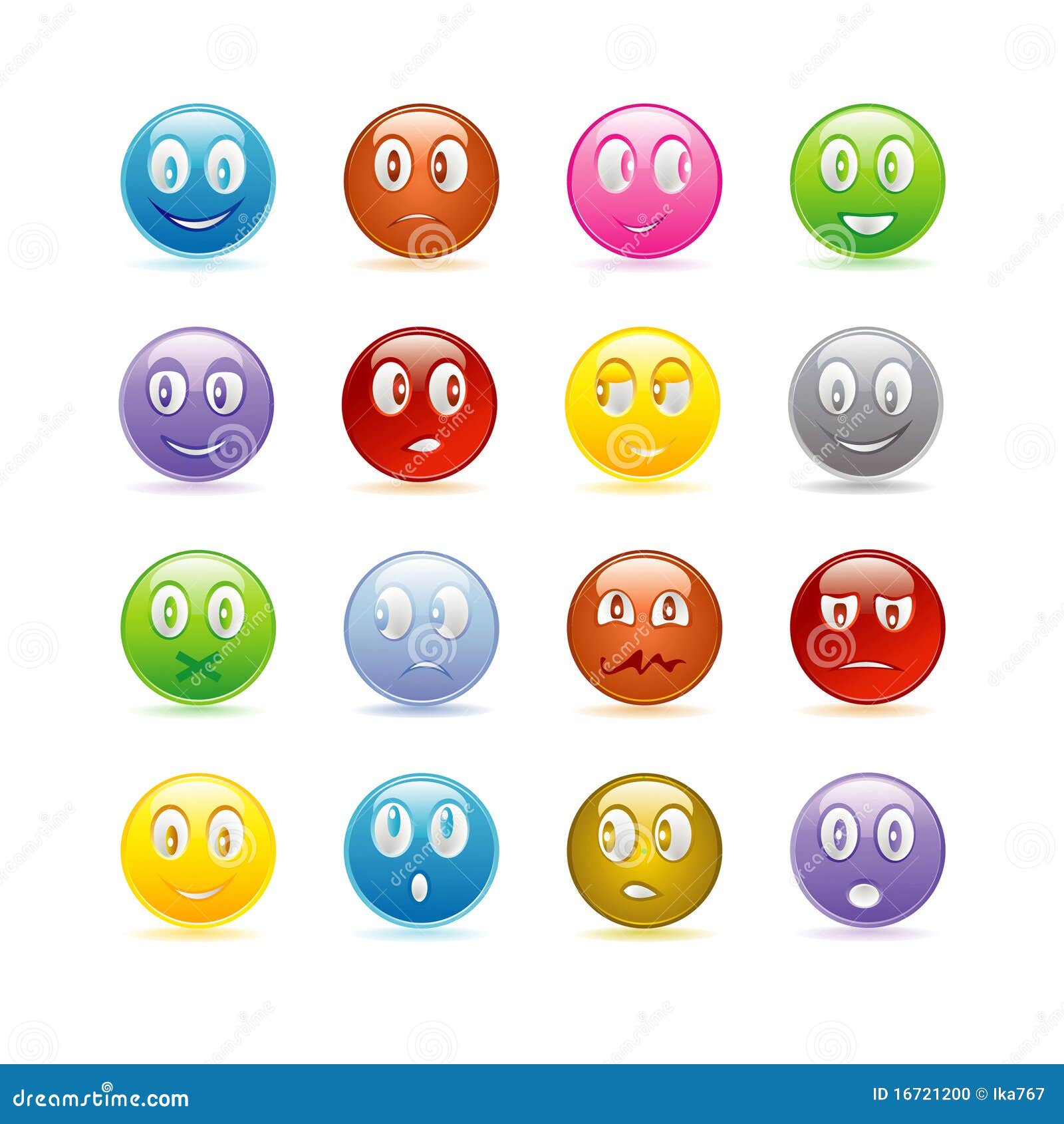 Smily icons set stock vector. Illustration of group, color - 16721200