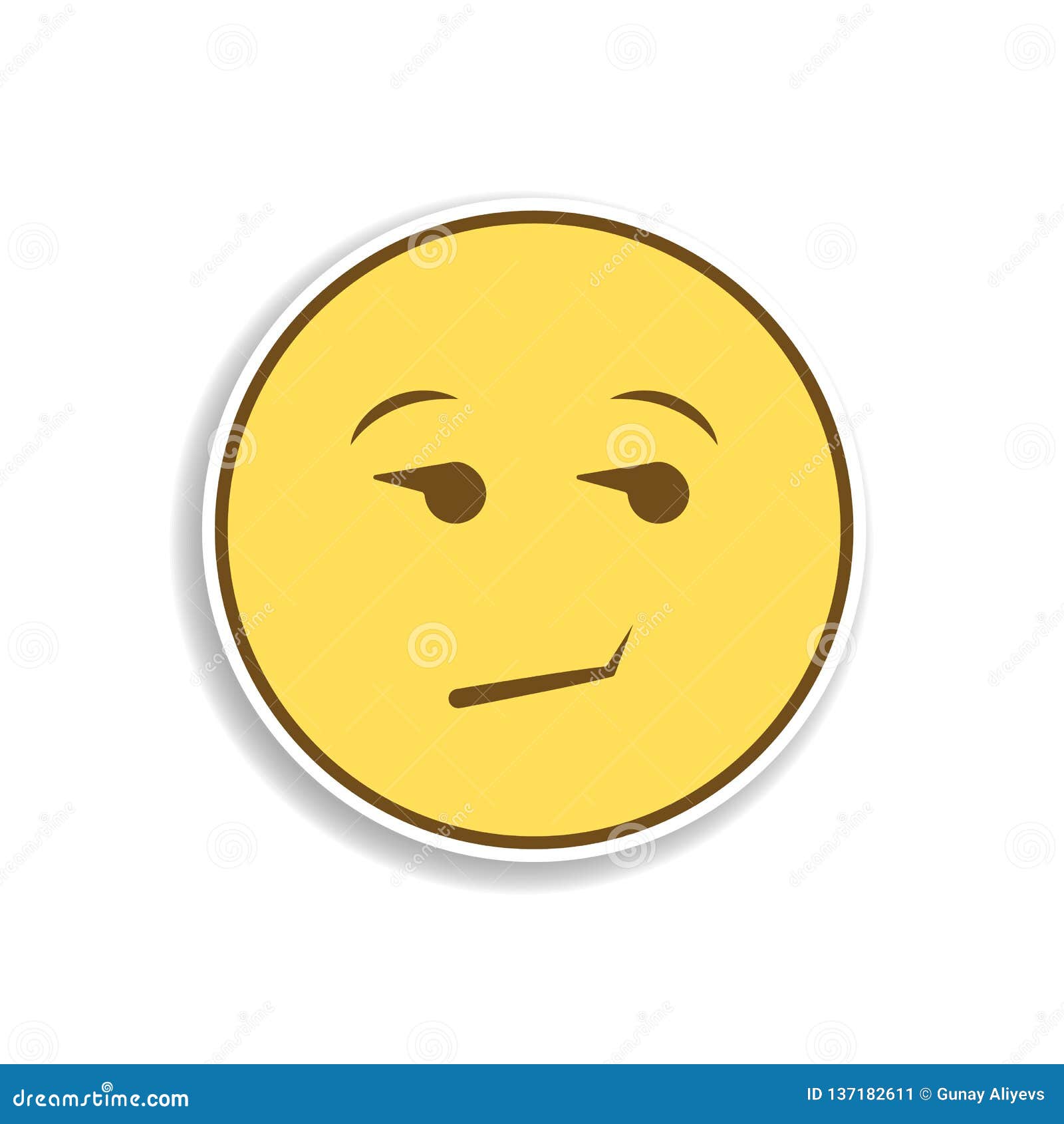 Smirk Colored Emoji Sticker Icon. Element of Emoji for Mobile Concept ...