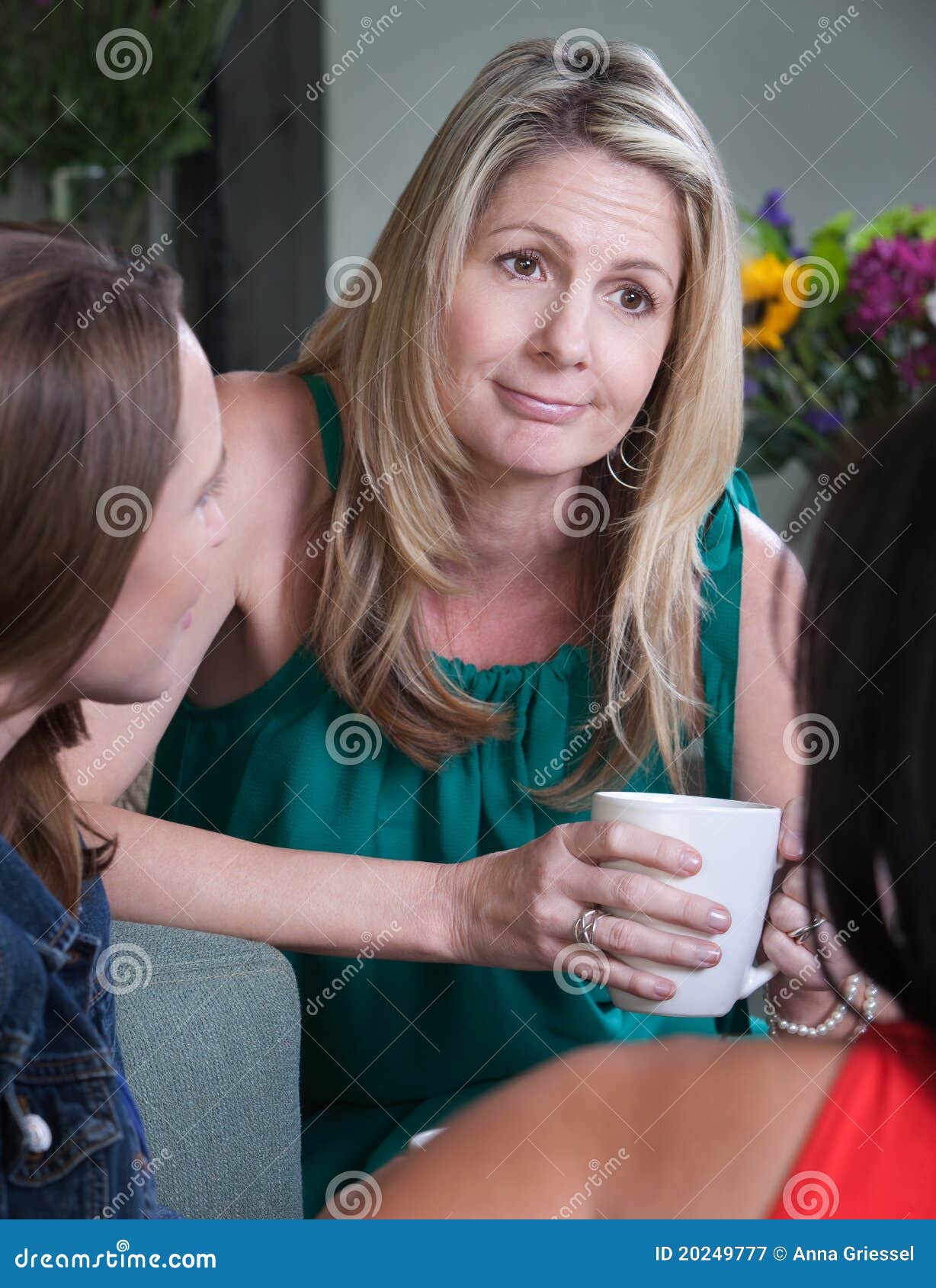 Smirking Blonde Woman stock image. Image of flower, lady - 20249777