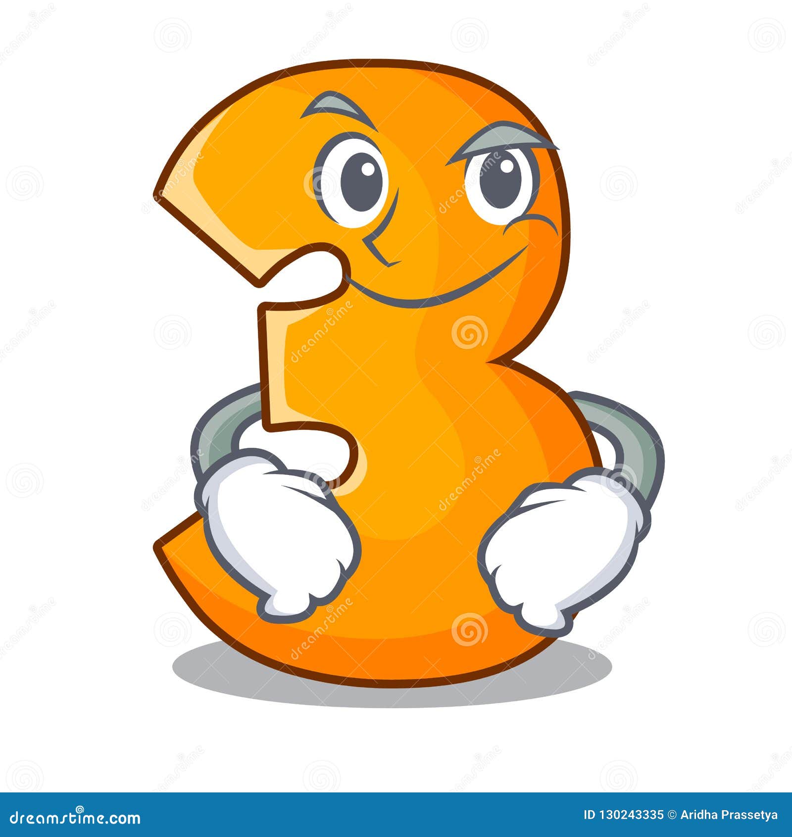 Smirking Cartoon Number Three on the Wall Stock Vector - Illustration ...