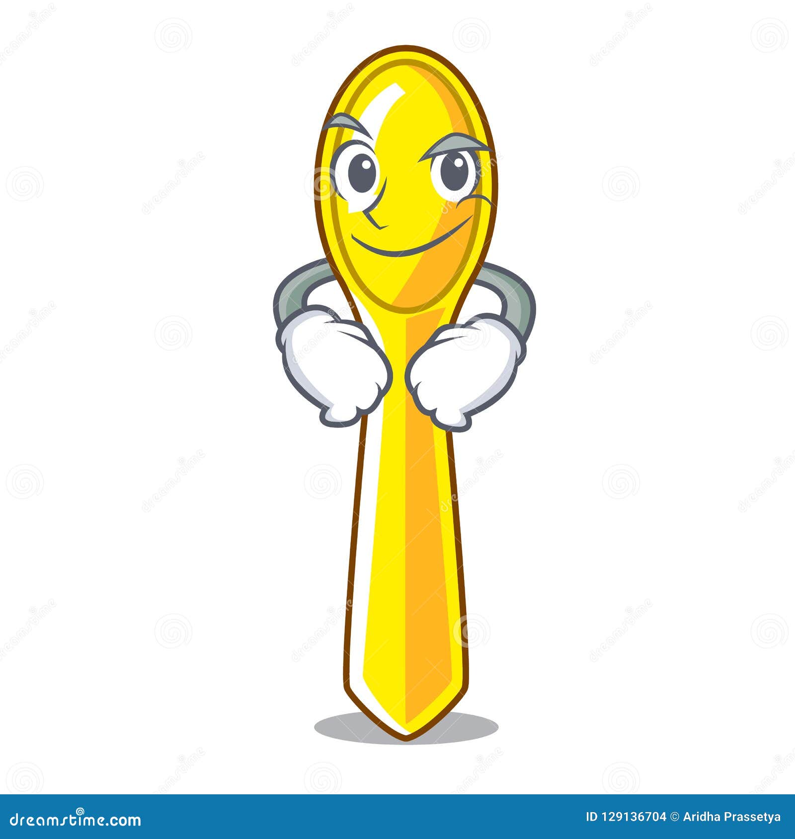 Smirking Cartoon Plastic Spoon on Dining Table Stock Vector ...