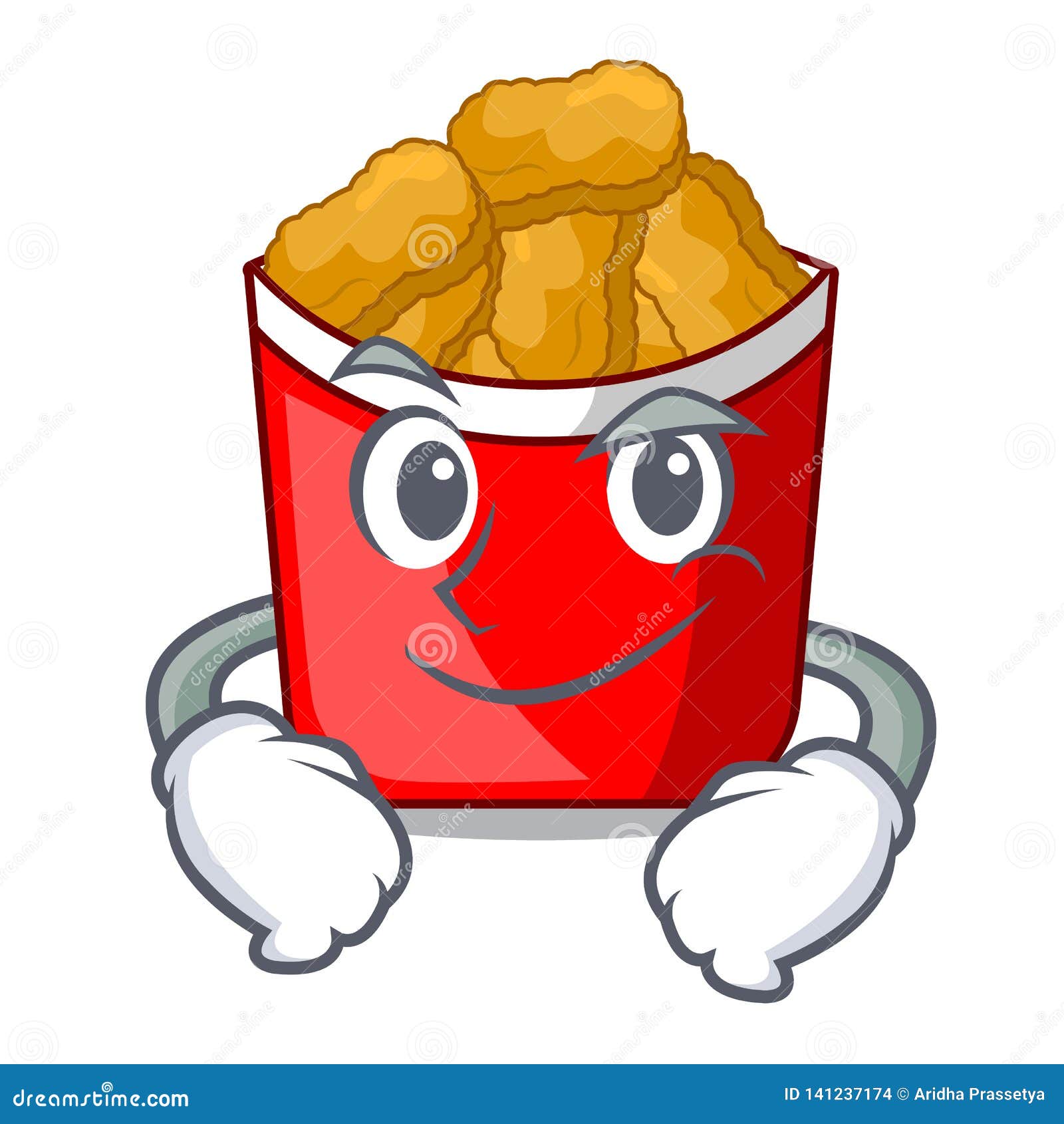 Smirking Chicken Nuggets on Above Cartoon Plate Stock Vector ...