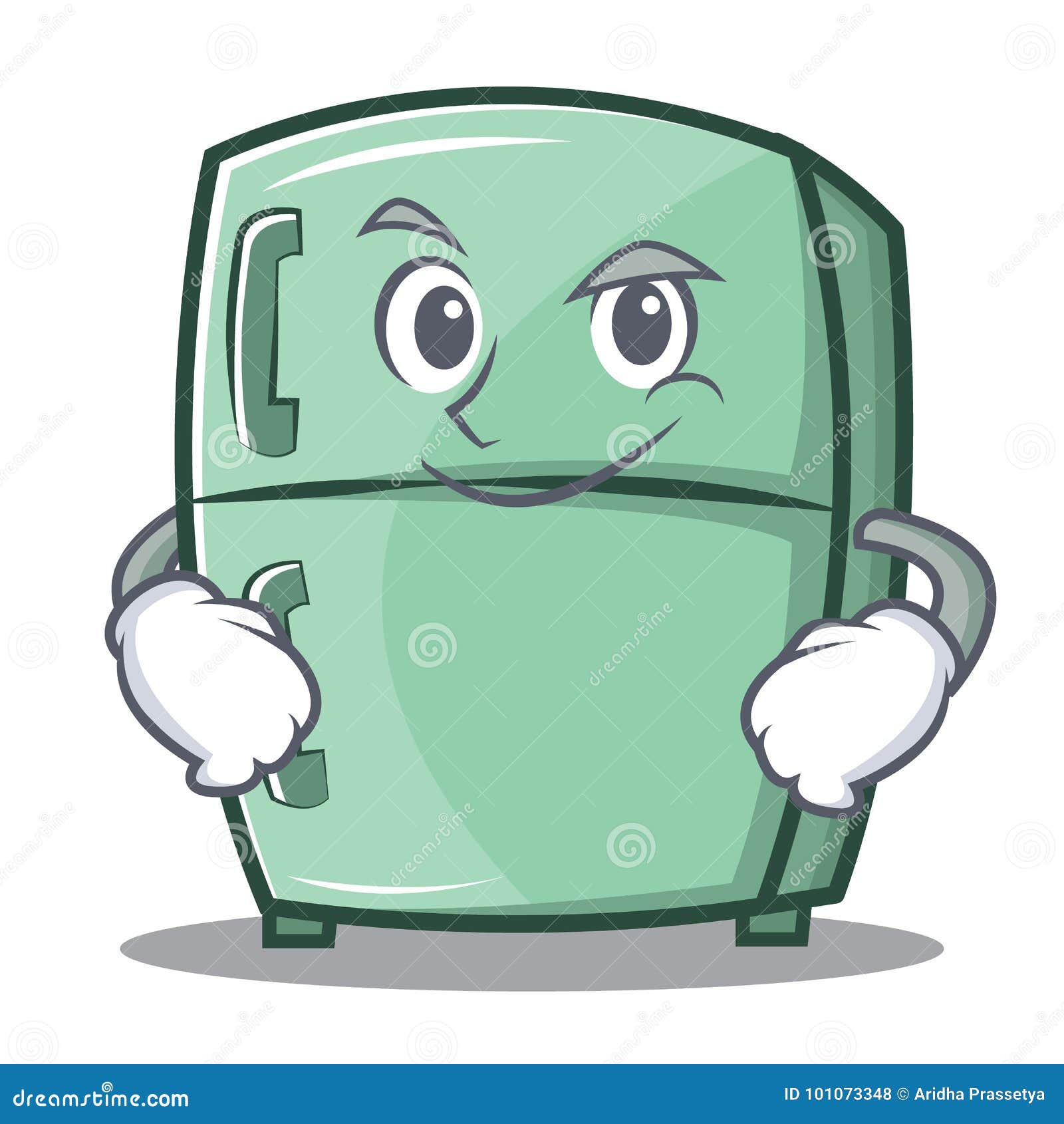 Smirking Cute Refrigerator Character Cartoon Stock Vector ...