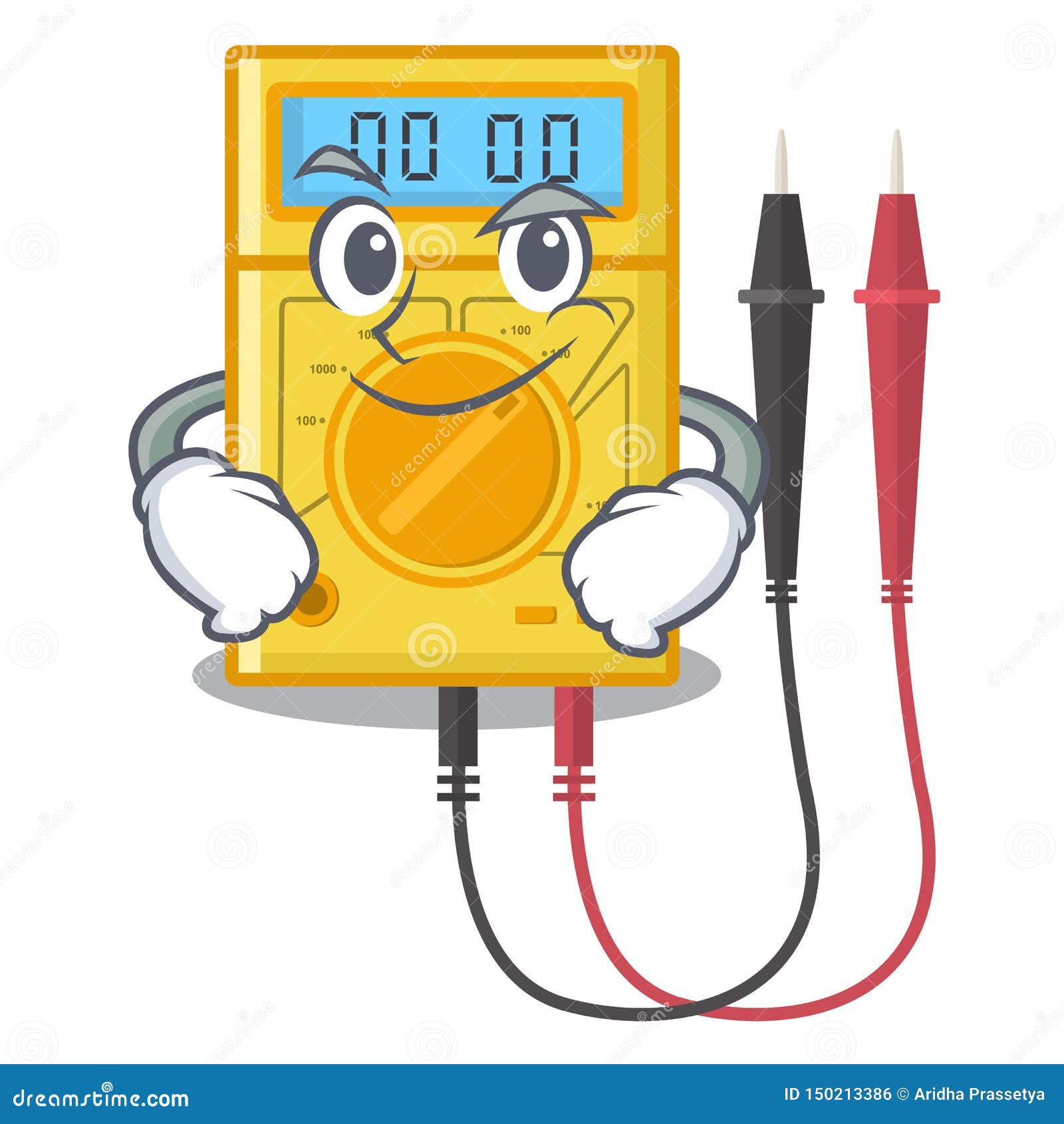 Smirking Digital Multimeter Isolated with the Character Stock Vector ...