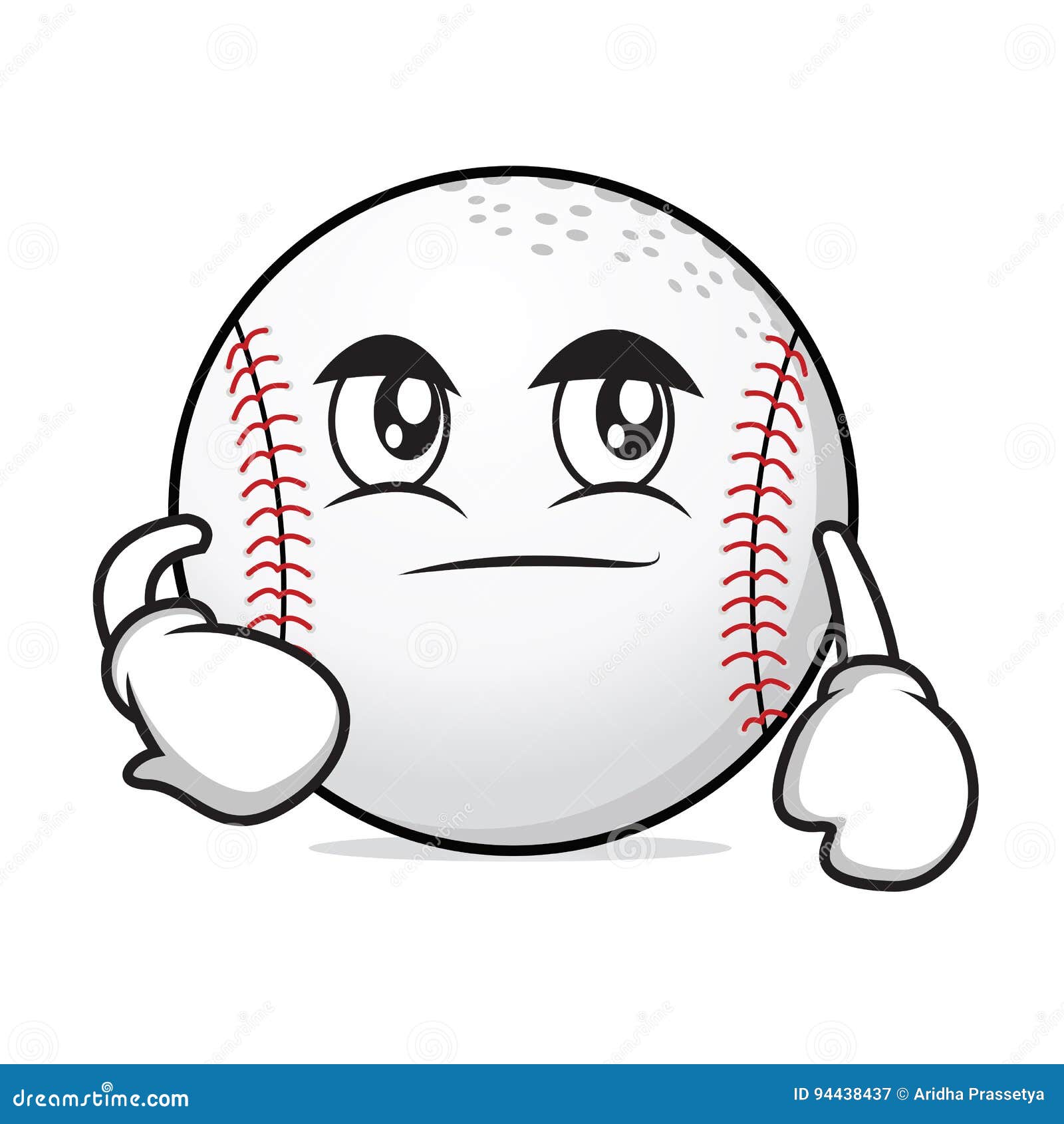 Smirking Face Baseball Character Cartoon Stock Vector - Illustration of ...