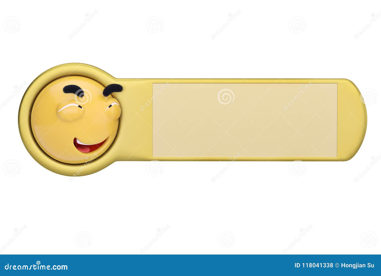 Smirking Face Emoticon on a Board.3D Illustration. Stock Illustration ...
