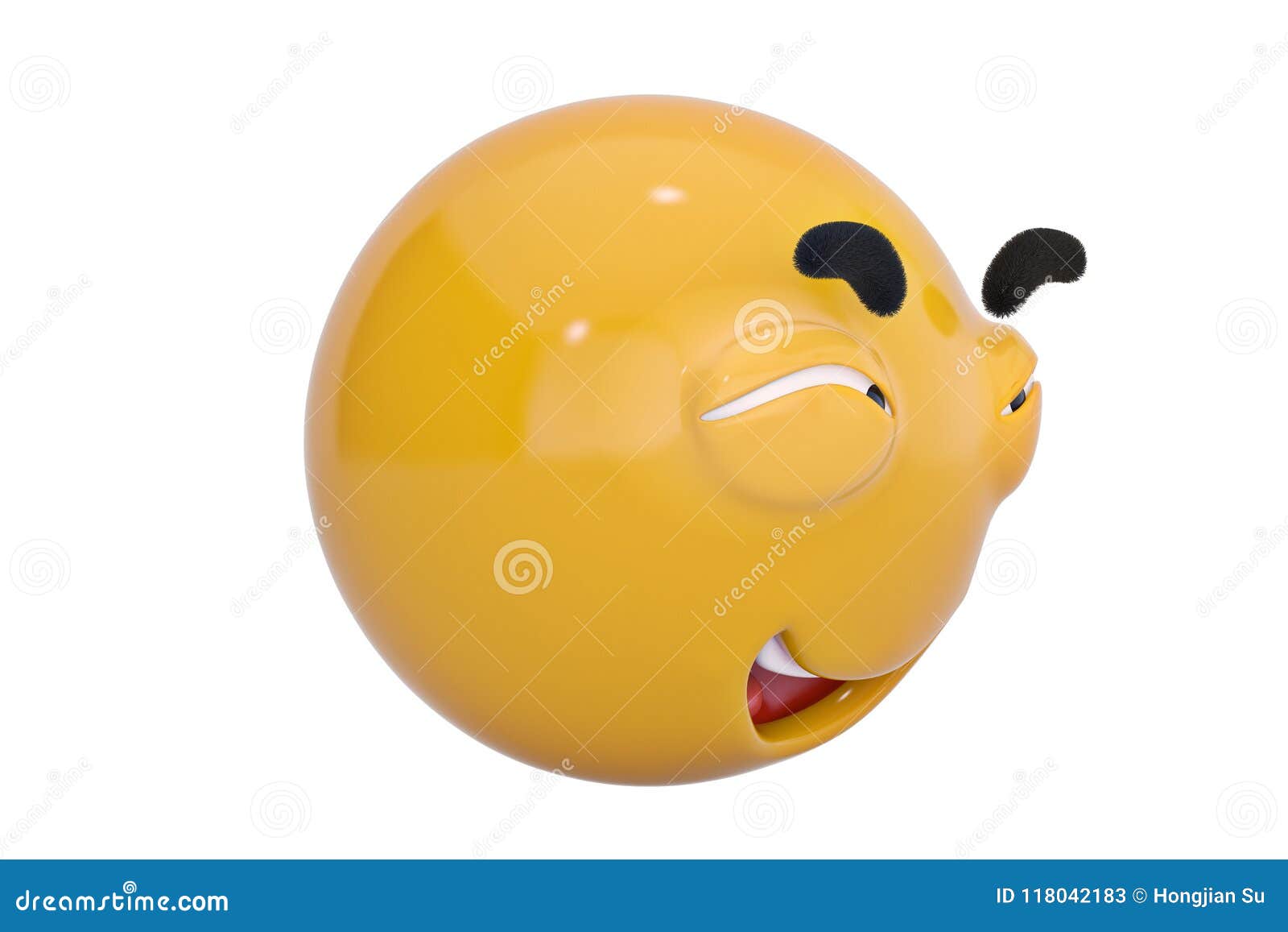 Smirking Face Emoticon.3D Illustration. Stock Illustration ...