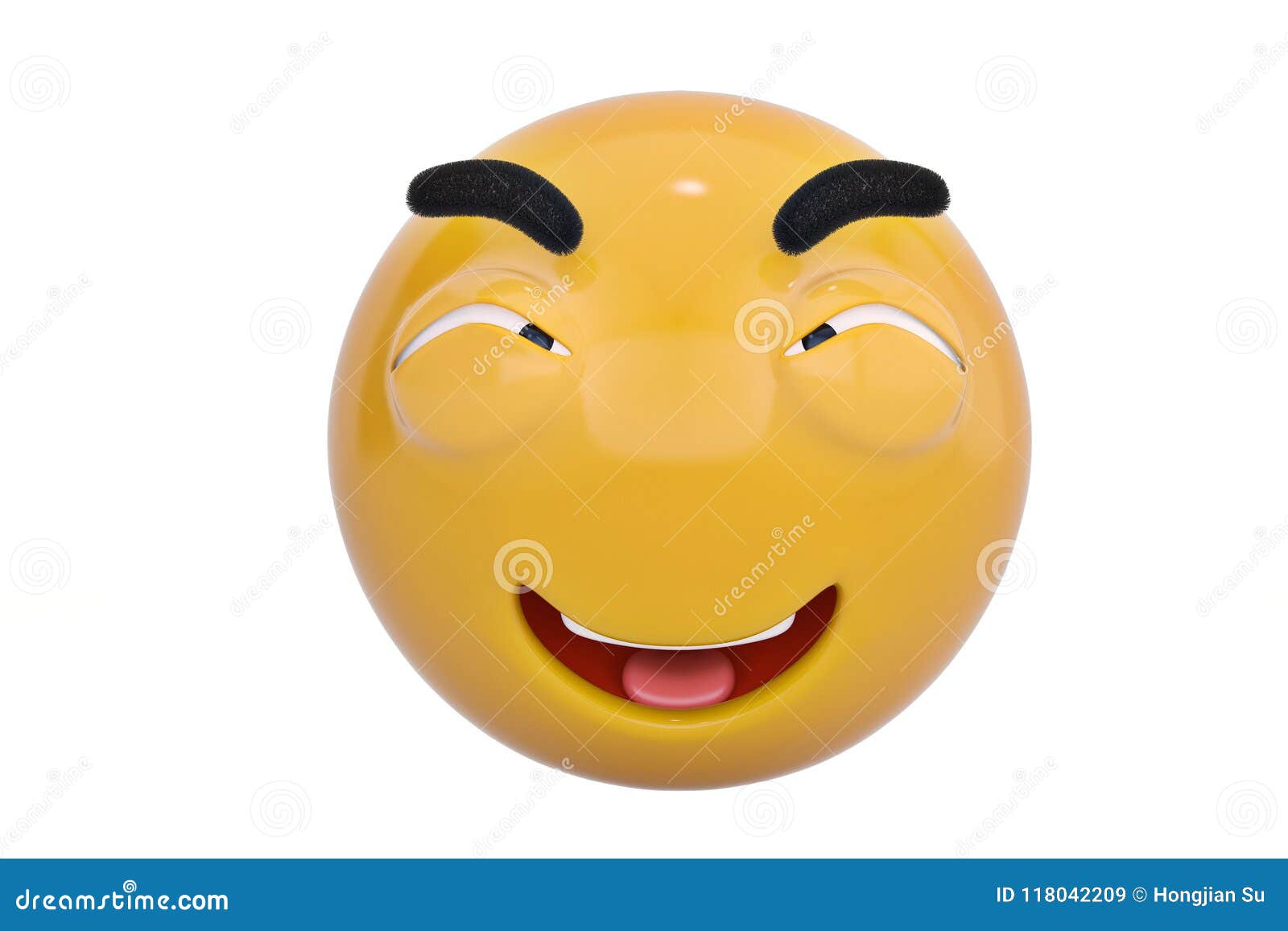 Smirking Face Emoticon.3D Illustration. Stock Illustration ...