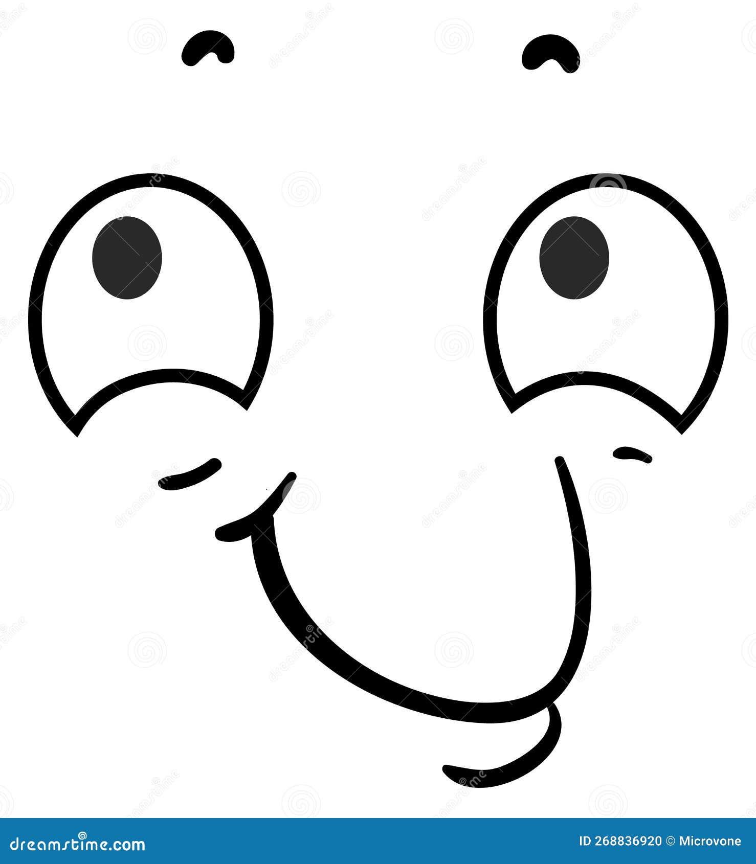 Smirking Face Expression. Comic Emotion in Retro Style Stock Vector ...