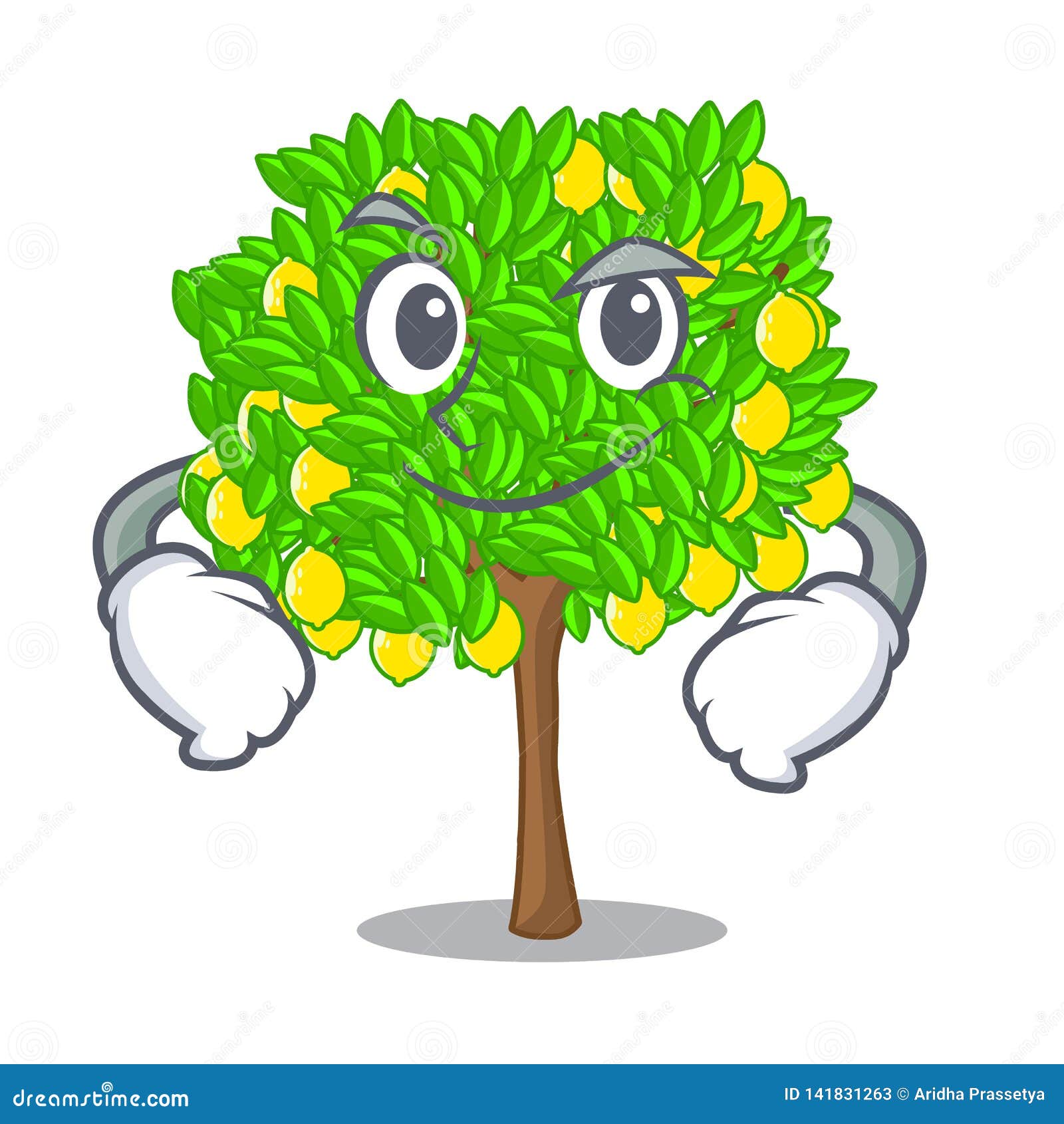 Smirking Lemon Tree Isolated with the Mascot Stock Vector ...