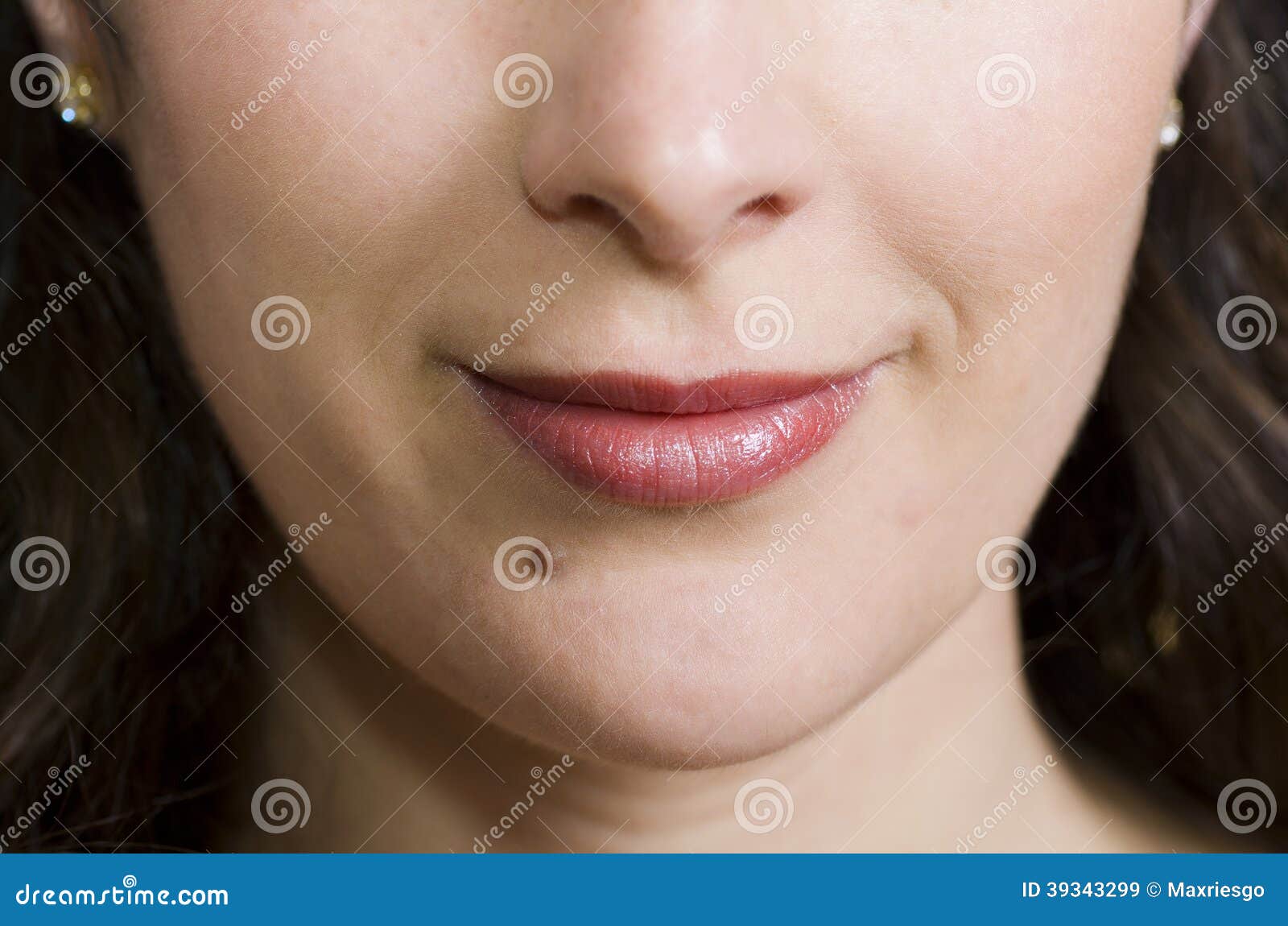 Smirking lips stock image. Image of lipstick, closeup - 39343299