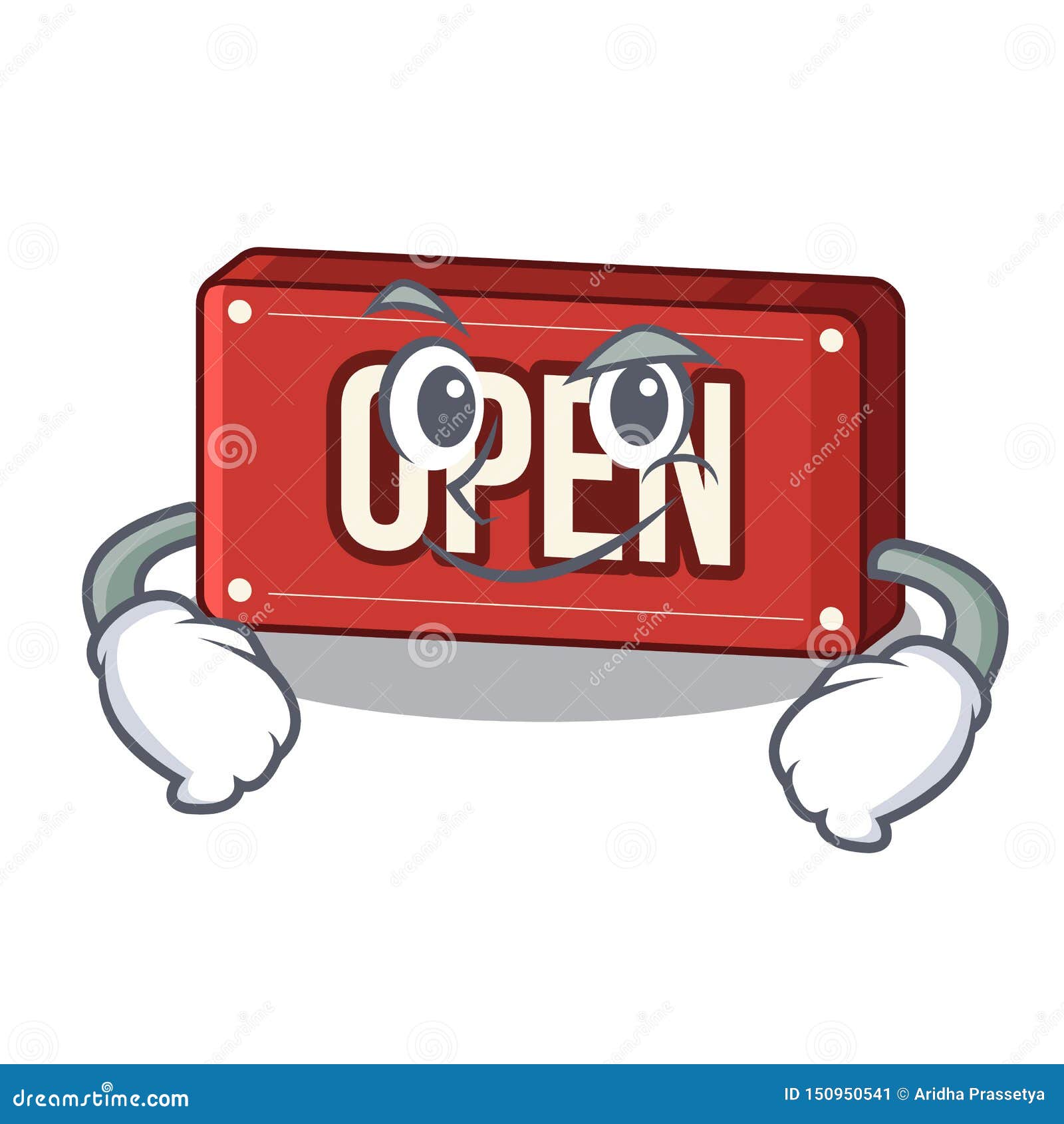 Smirking Open Sign Isolated in the Cartoon Stock Vector - Illustration ...