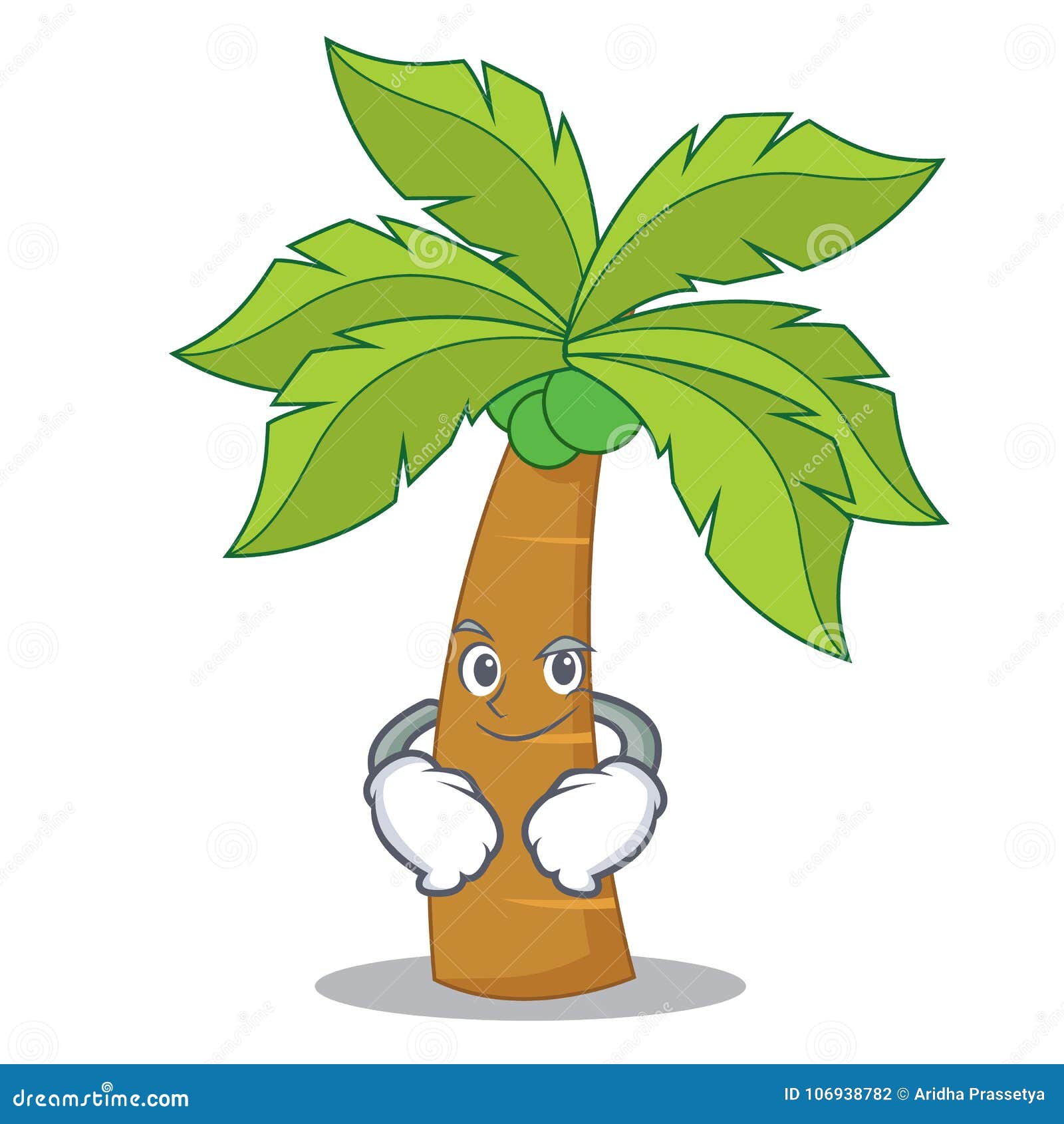 Smirking Palm Tree Character Cartoon Stock Vector - Illustration of ...
