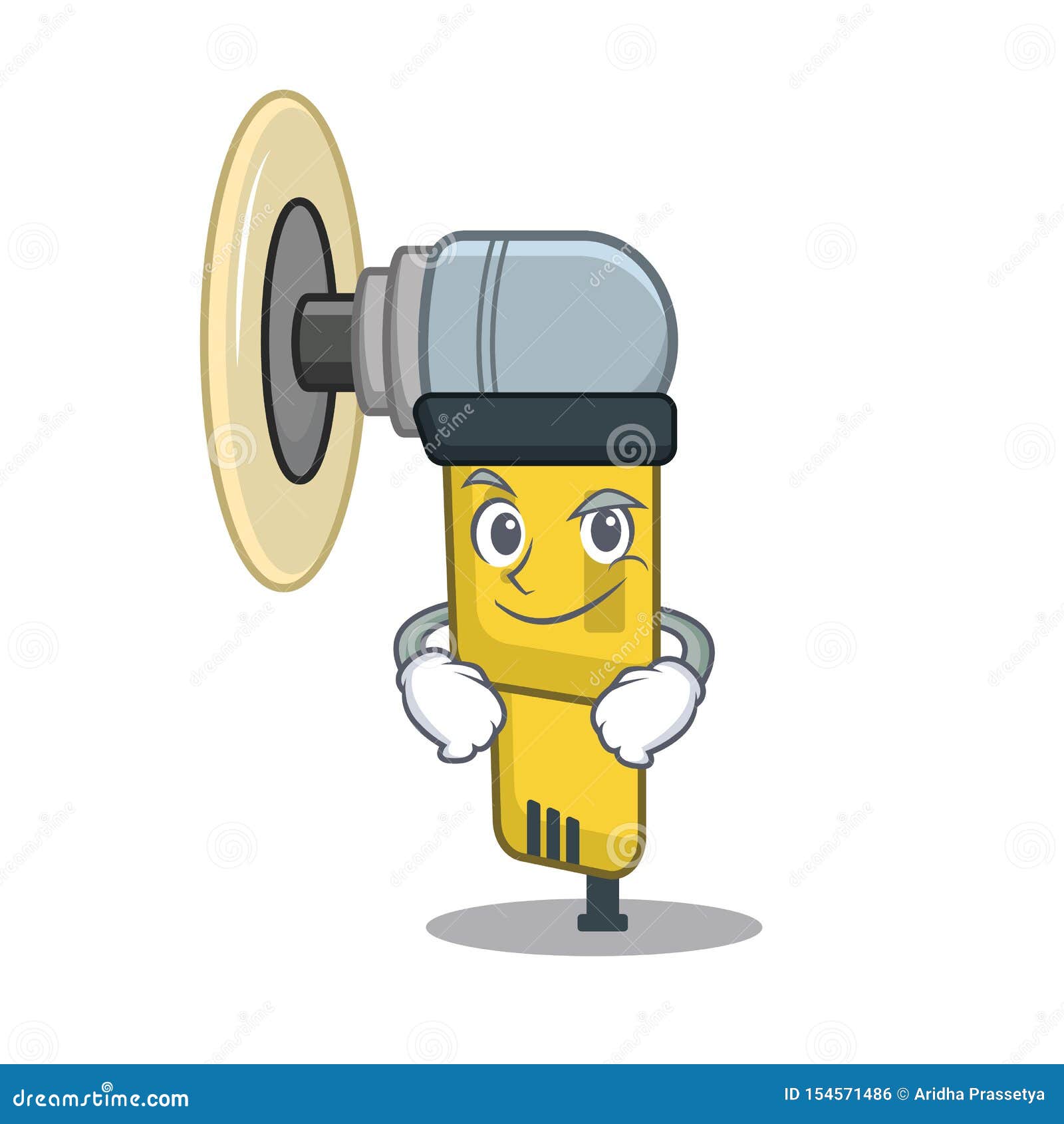 Smirking Pneumatic Sander in a Cartoon Drawer Stock Vector ...