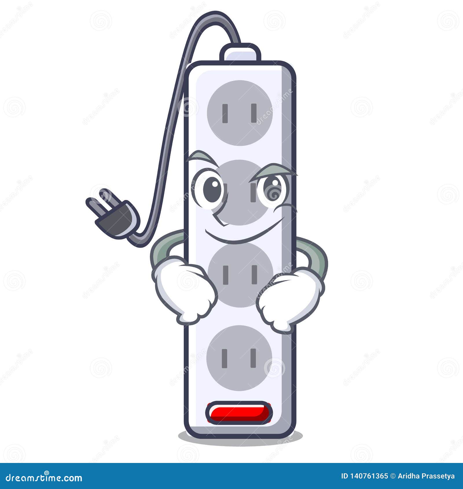 Smirking Power Strip Attaches the Cartoon Table Stock Vector ...