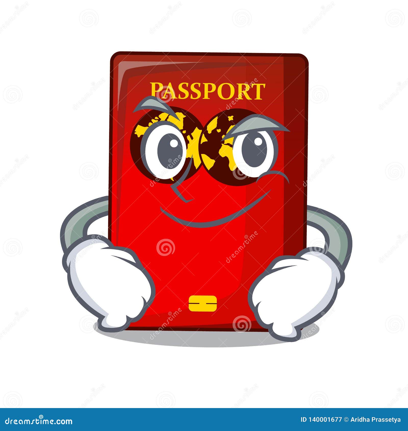 Smirking Red Passport in the Cartoon Bag Stock Vector - Illustration of ...