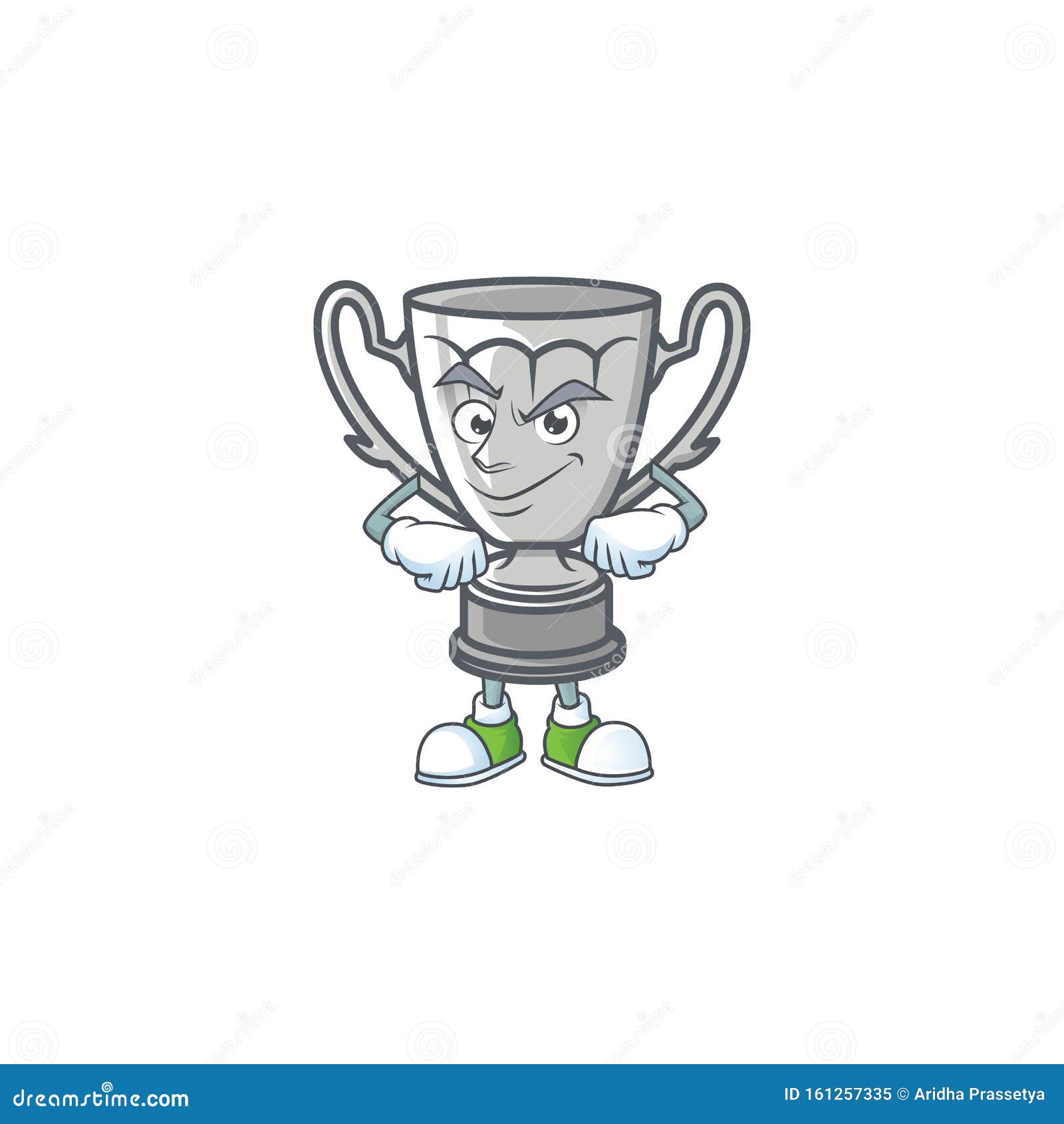 Smirking Silver Trophy with Cartoon Character Shape Stock Vector ...