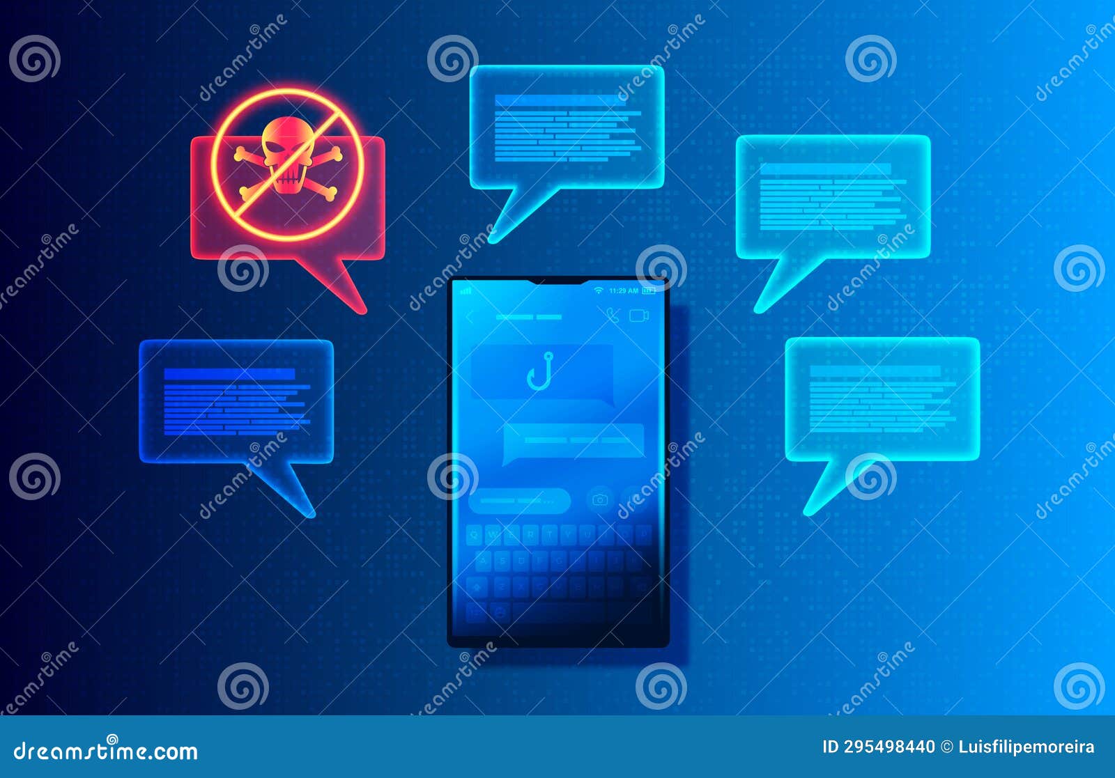 Smishing - SMS Phishing - Conceptual Illustration Stock Illustration ...