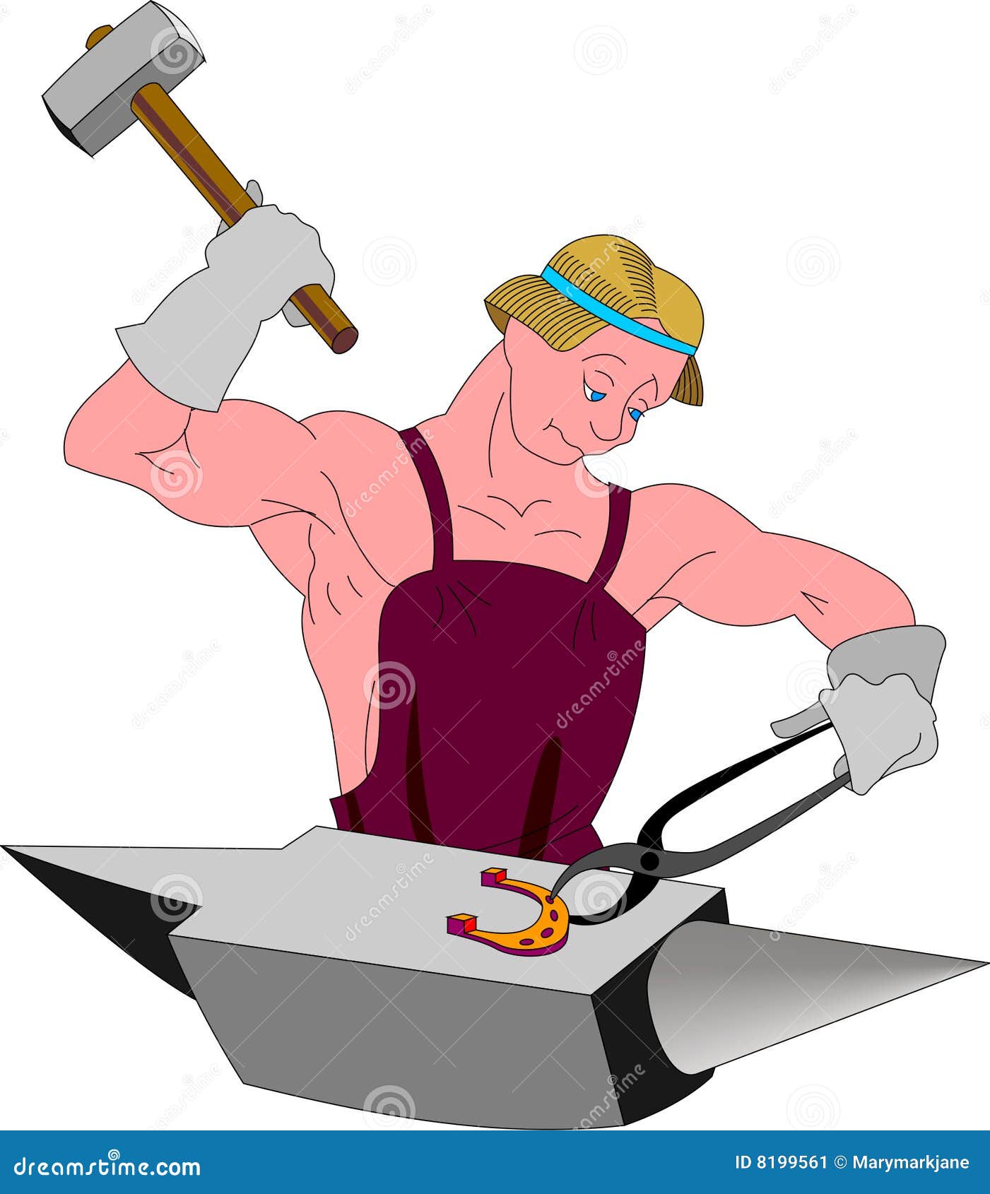 Smith stock vector. Illustration of vill, farrier, countryside - 8199561