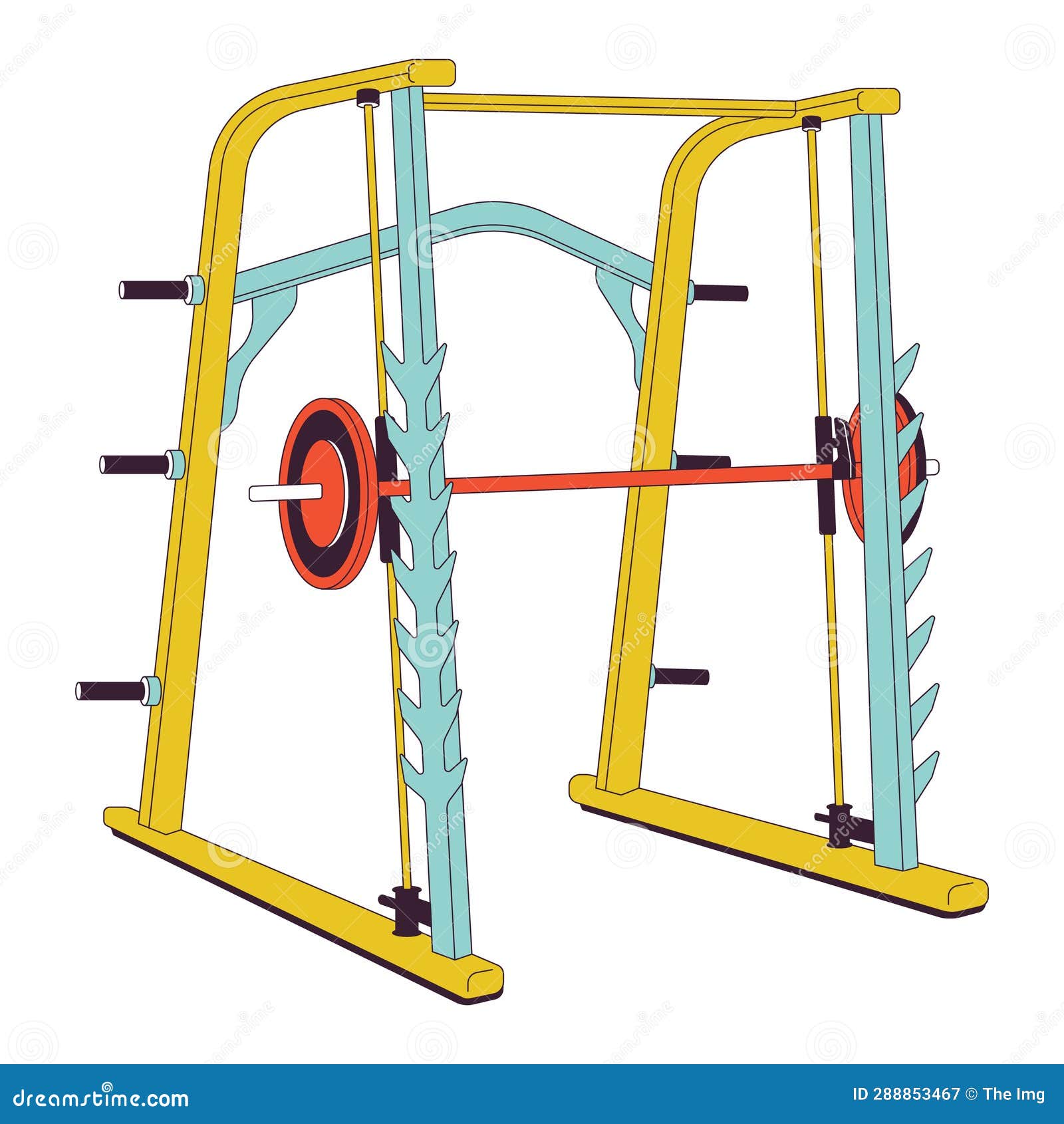Smith Machine for Weight Training Flat Line Color Isolated Vector ...