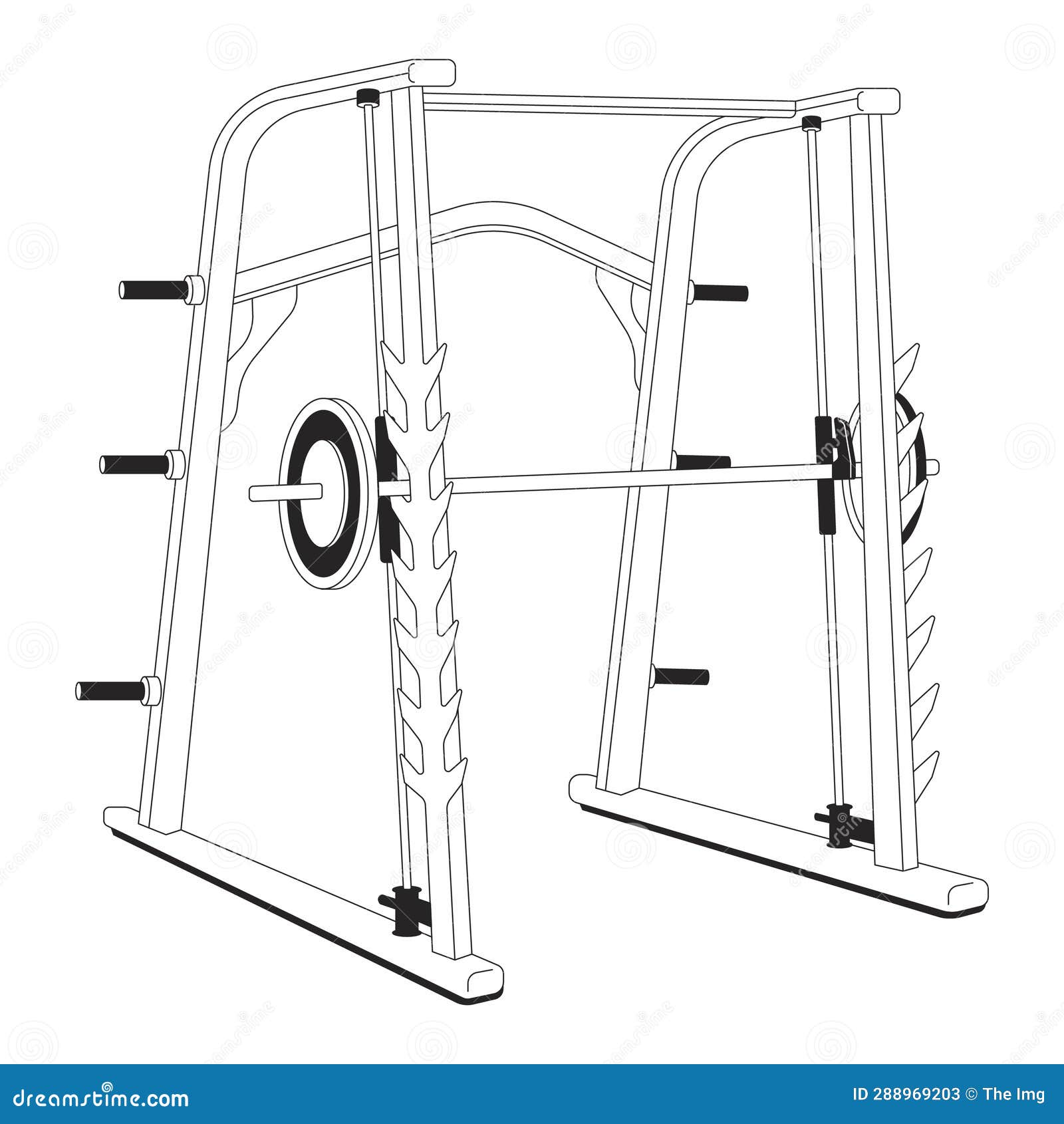Smith Machine for Weight Training Flat Monochrome Isolated Vector ...