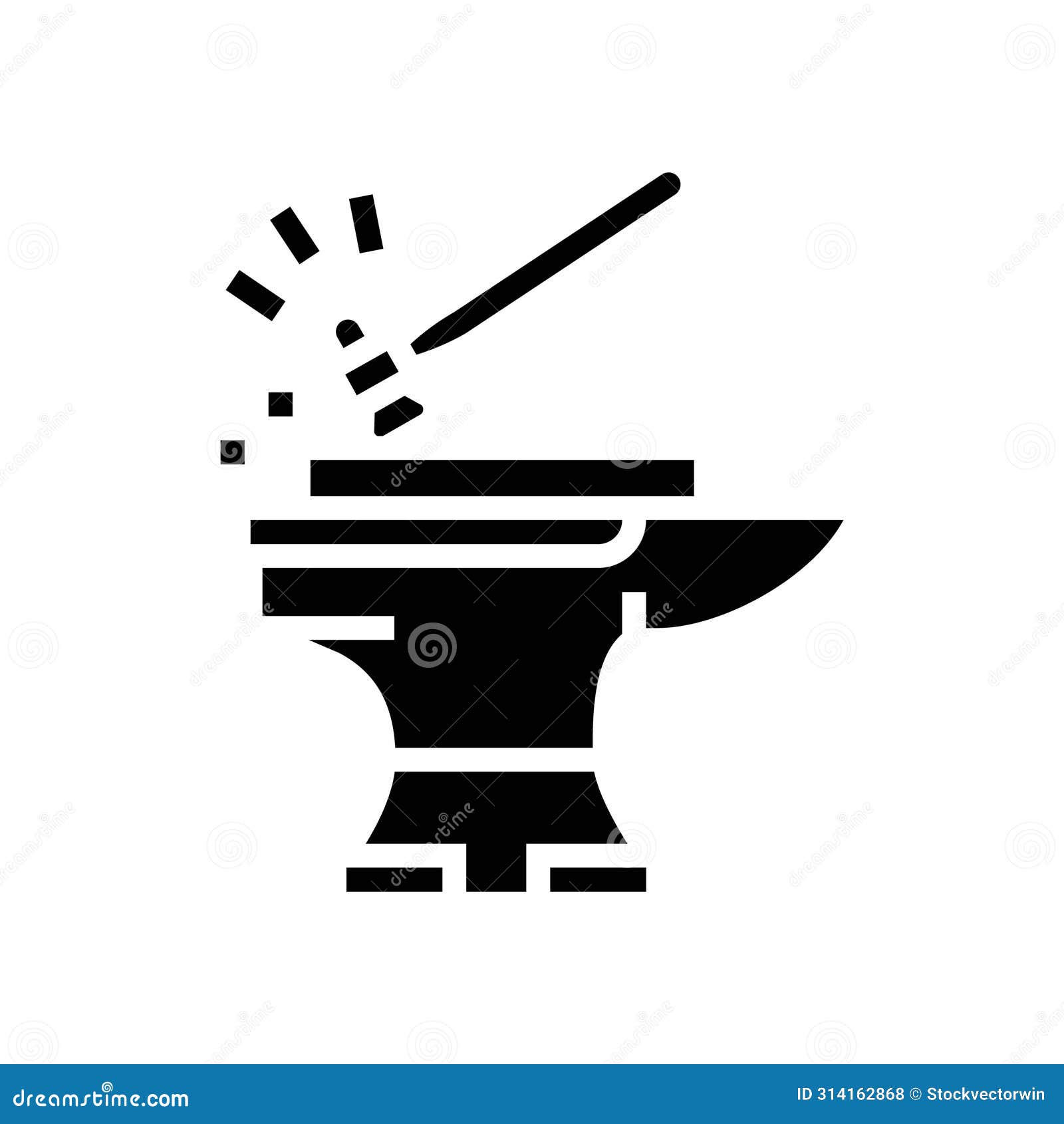 Smithing Blacksmith Glyph Icon Vector Illustration Stock Illustration ...