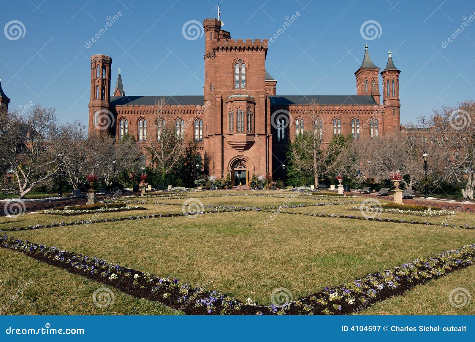 Smithsonian Castle and Garden Editorial Photography - Image of pansy ...