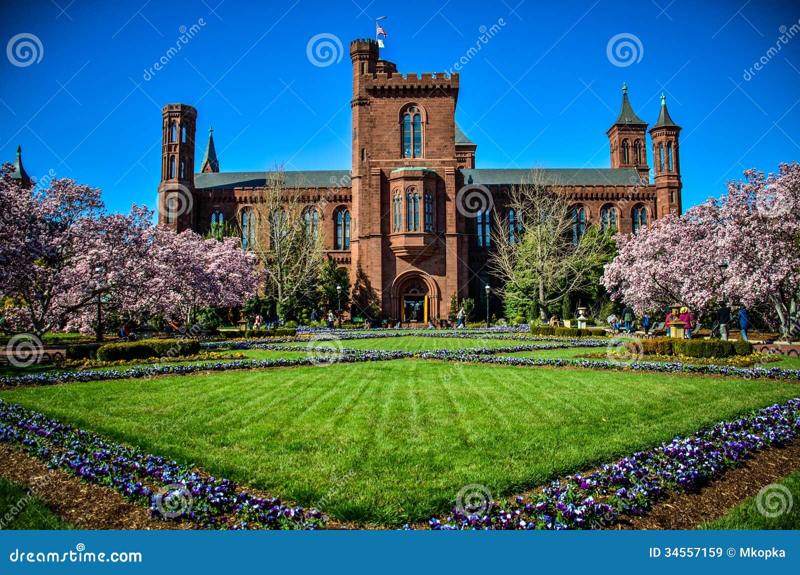 Smithsonian Castle with Garden View Editorial Stock Image - Image of ...
