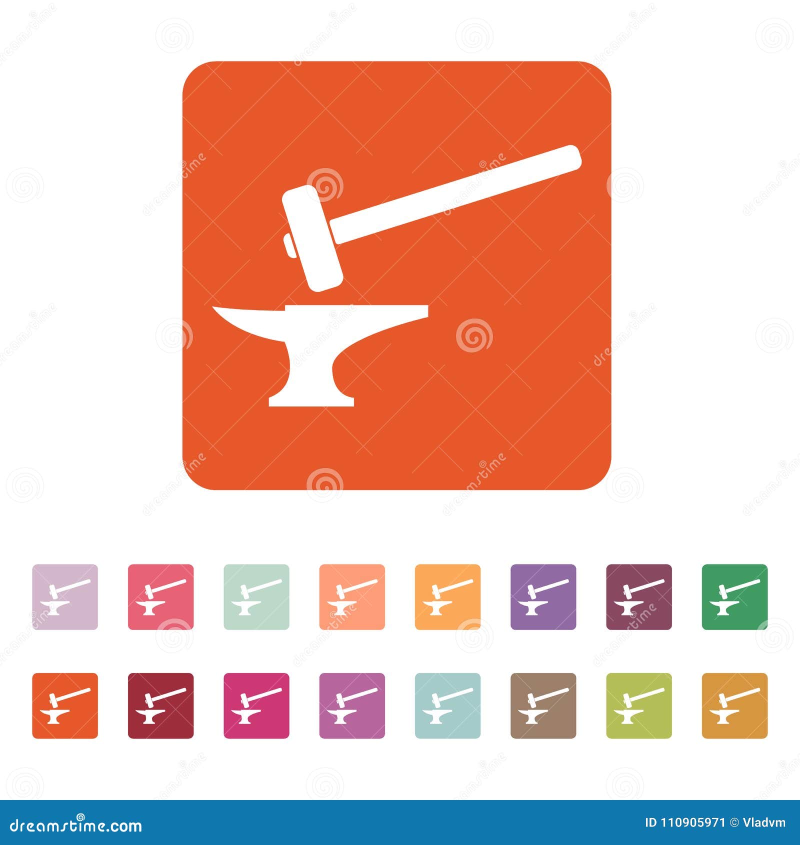 The Smithy Icon. Forge and Stithy, Blacksmith Symbol Stock Vector ...