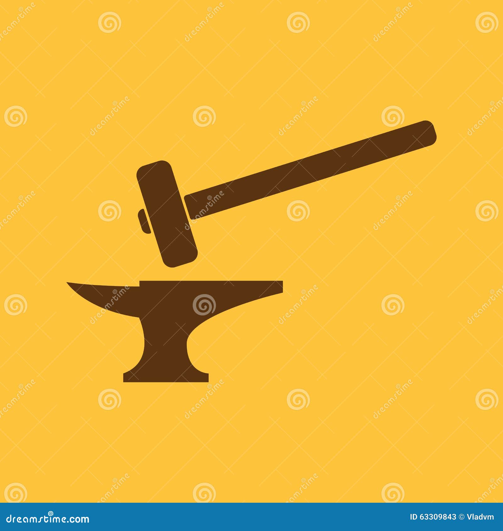 The Smithy Icon. Forge and Stithy, Blacksmith Symbol Stock Illustration ...