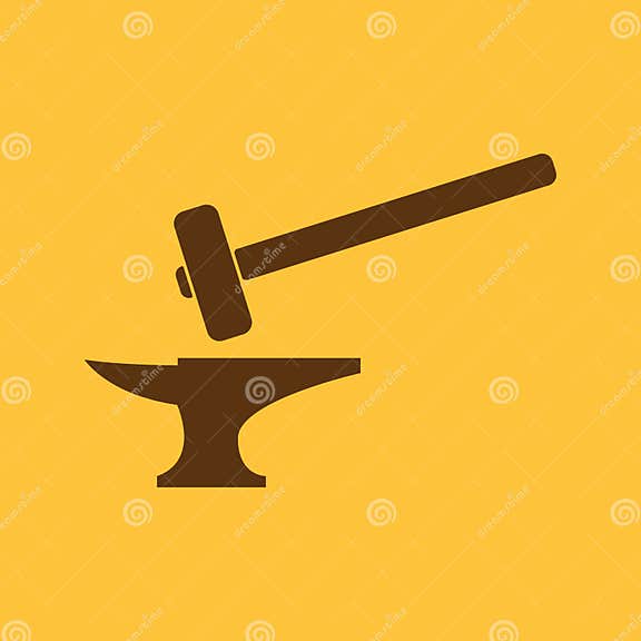 The Smithy Icon. Forge and Stithy, Blacksmith Symbol Stock Illustration ...