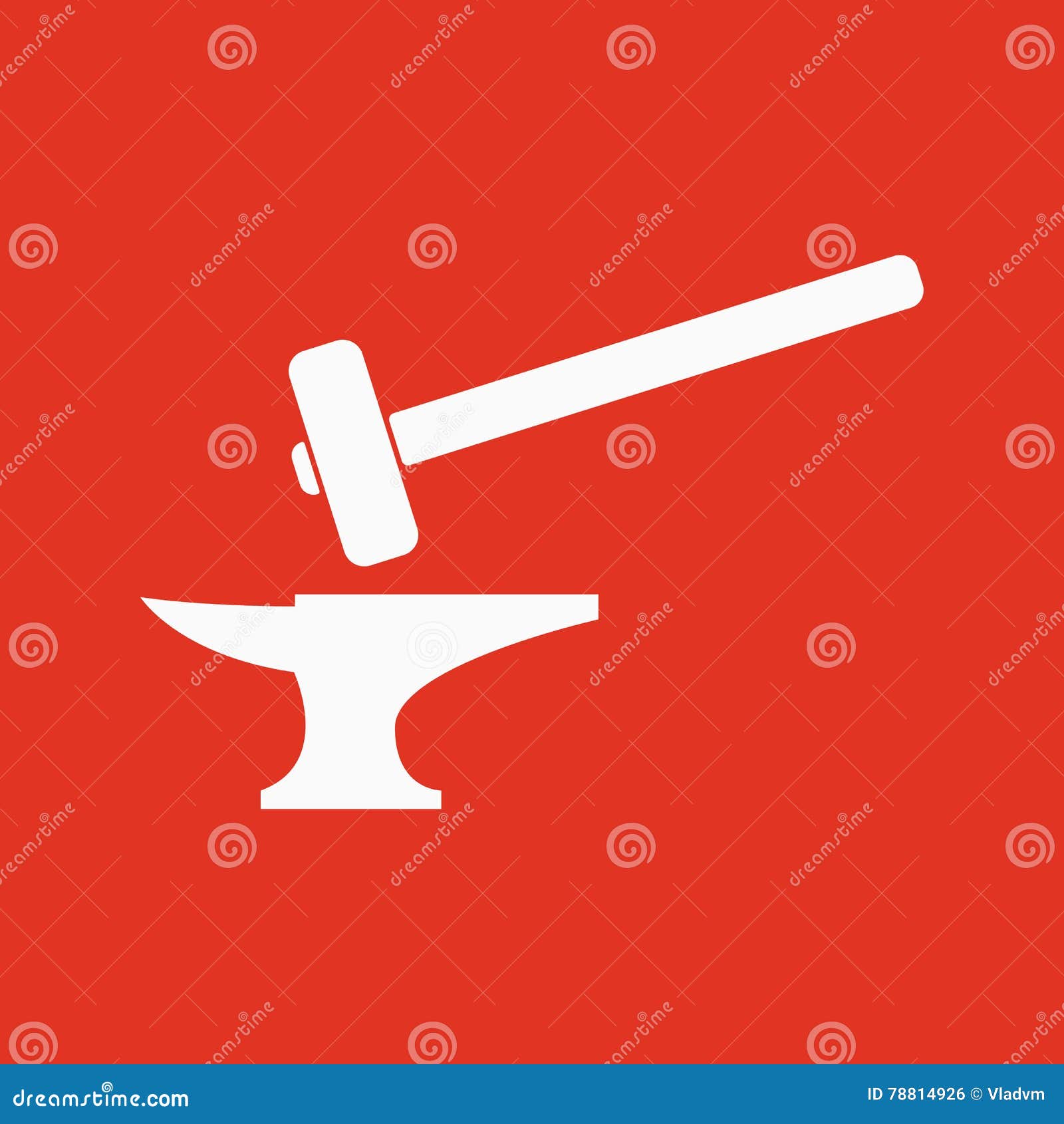 The Smithy Icon. Forge and Stithy, Blacksmith Symbol Stock Vector ...