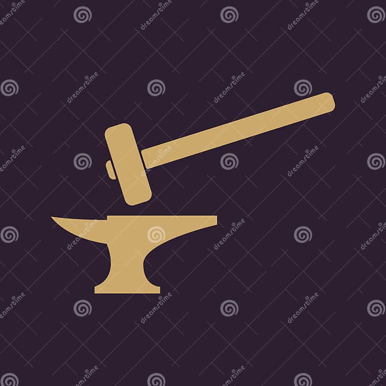 The Smithy Icon. Forge and Stithy, Blacksmith Symbol Stock Vector ...